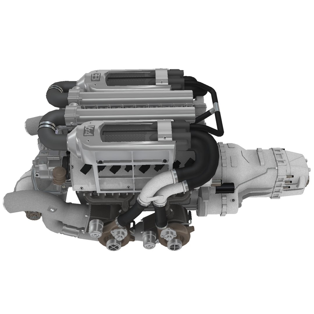 3D W16 Engine Bugatti Veyron Model - TurboSquid 1408771