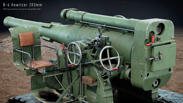3D rigged b-4 howitzer gameready - TurboSquid 1655591