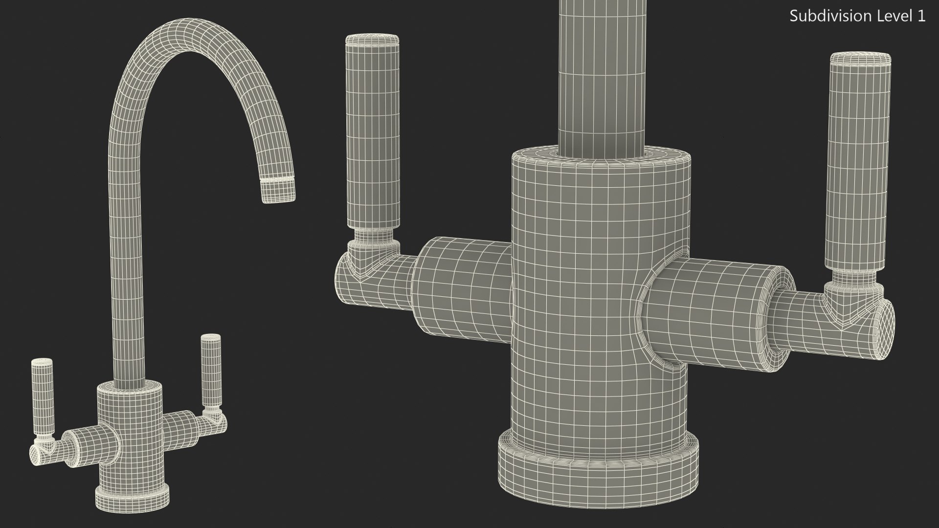 3D Monobloc Kitchen Mixer Tap Chrome model - TurboSquid 1718543