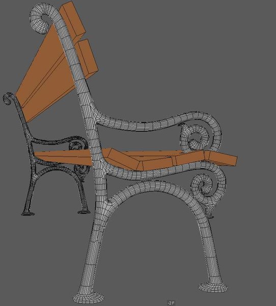 3d model of bench