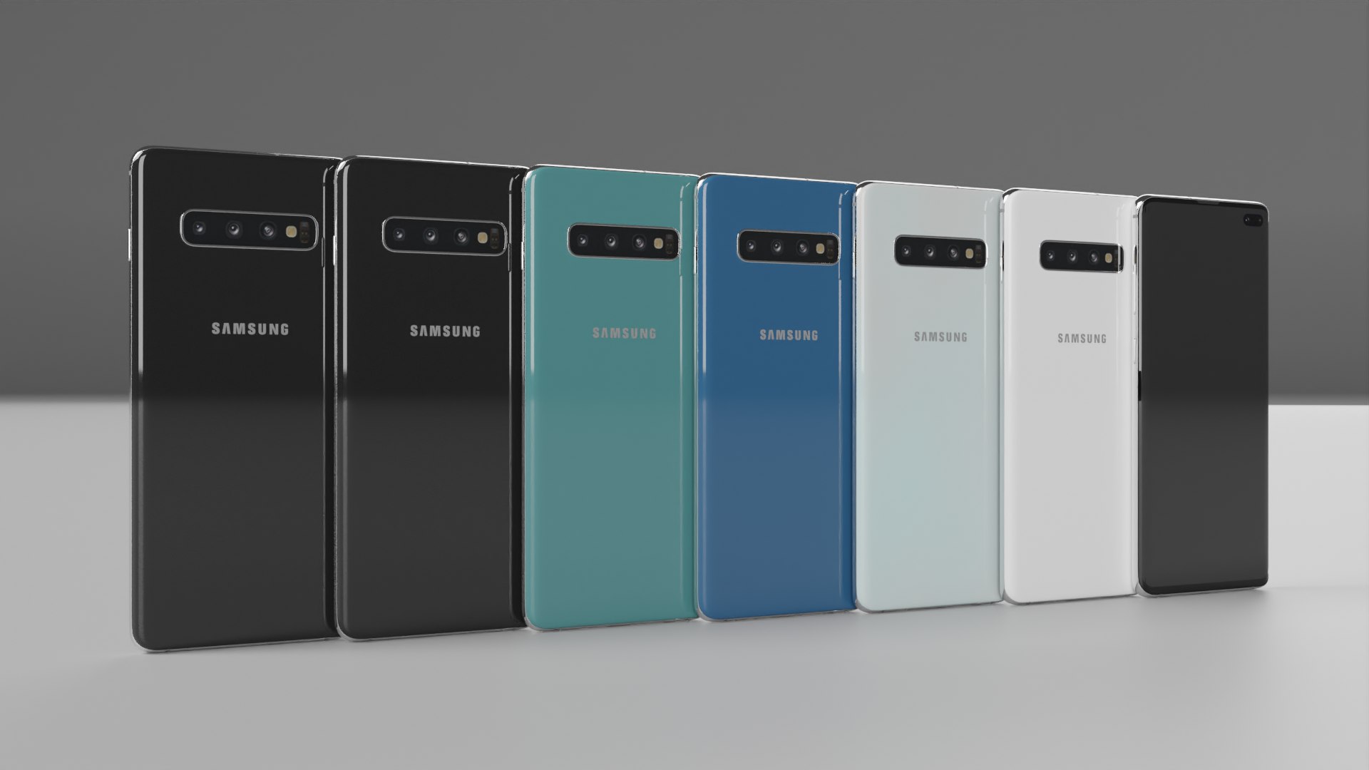 Samsung Galaxy S10 Plus All Colors Smartphone 3D Model - TurboSquid 2095716