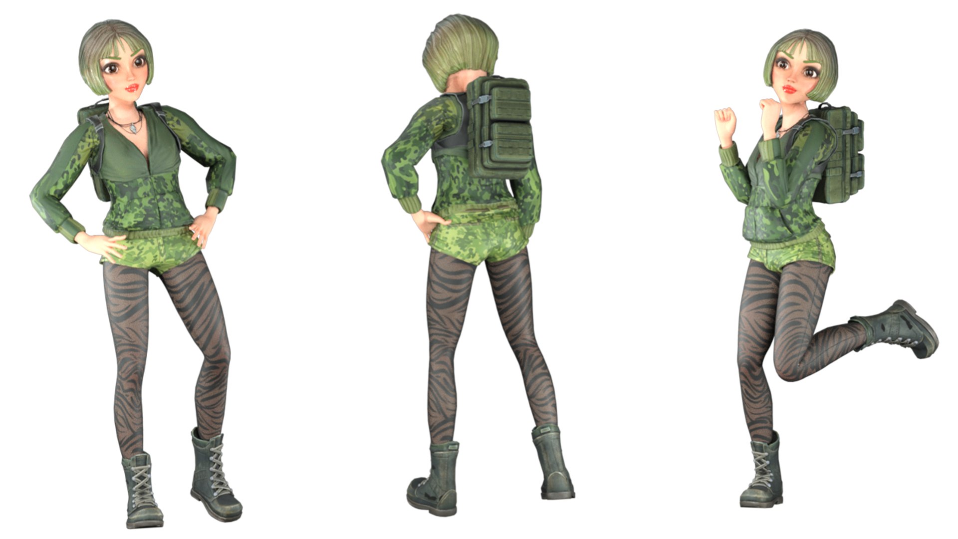 Cartoon 3D Rigged Cute Style Girl-Isla Character Model 3D - TurboSquid ...