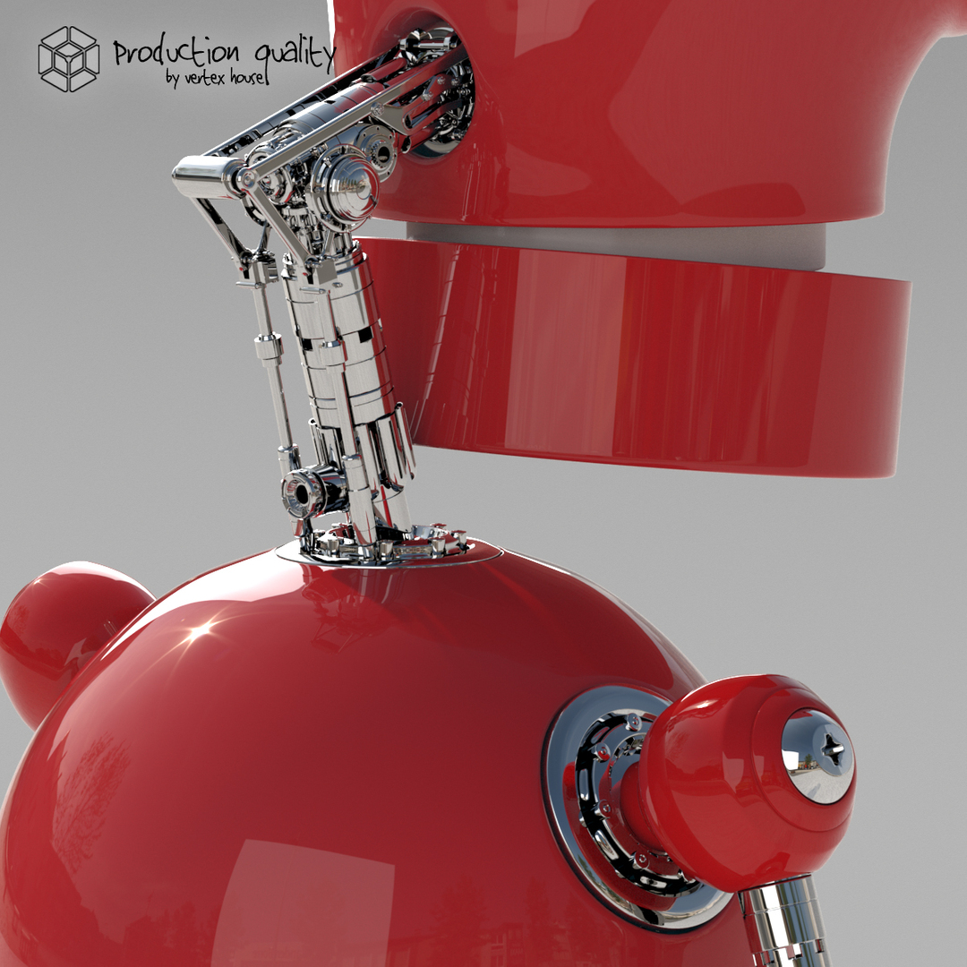 3d red robot