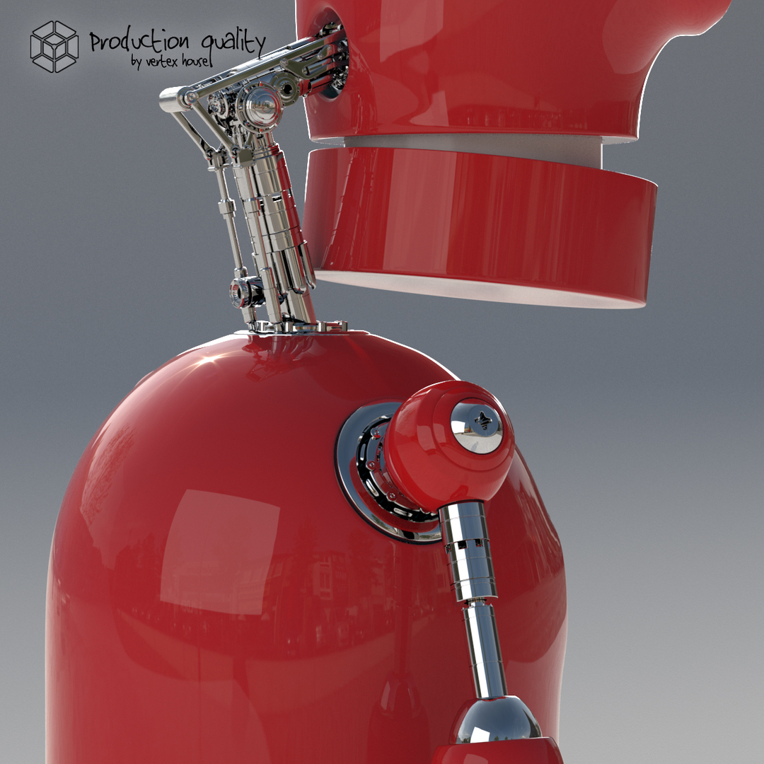 3d red robot