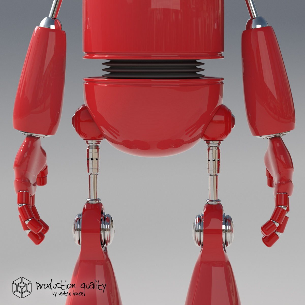3d red robot