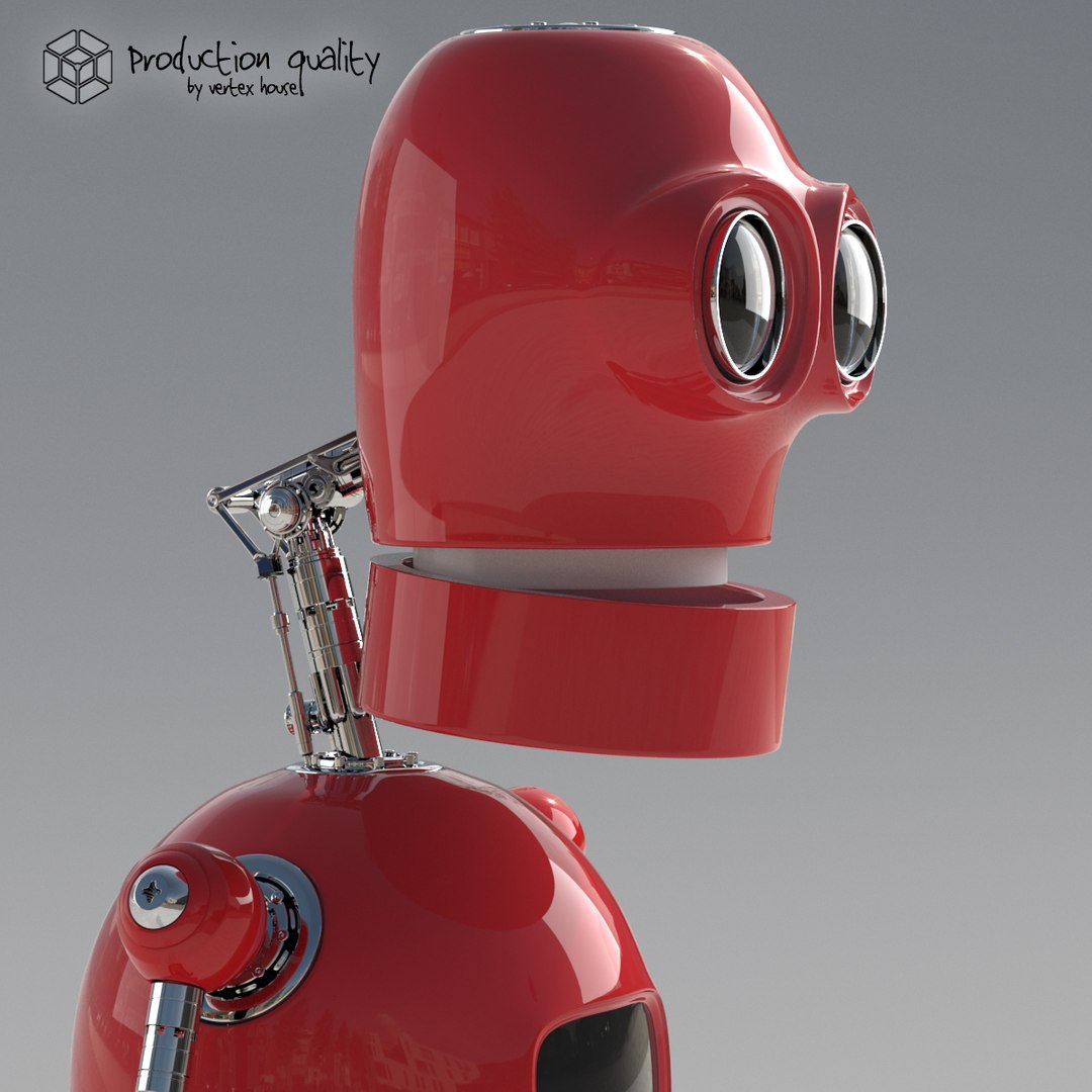 3d red robot