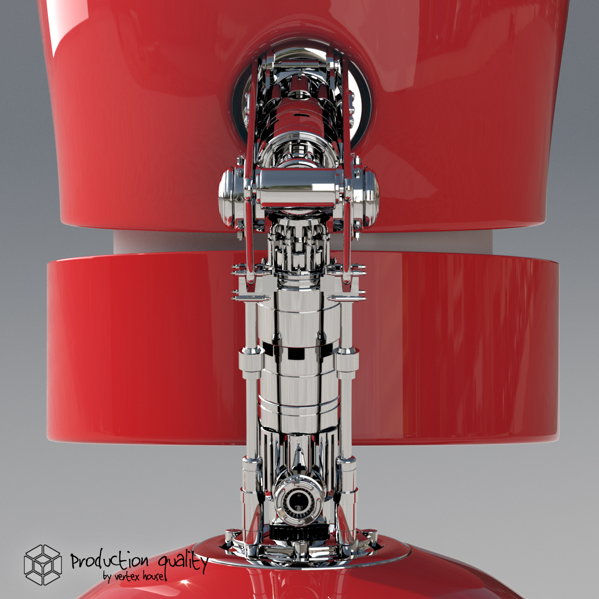 3d red robot