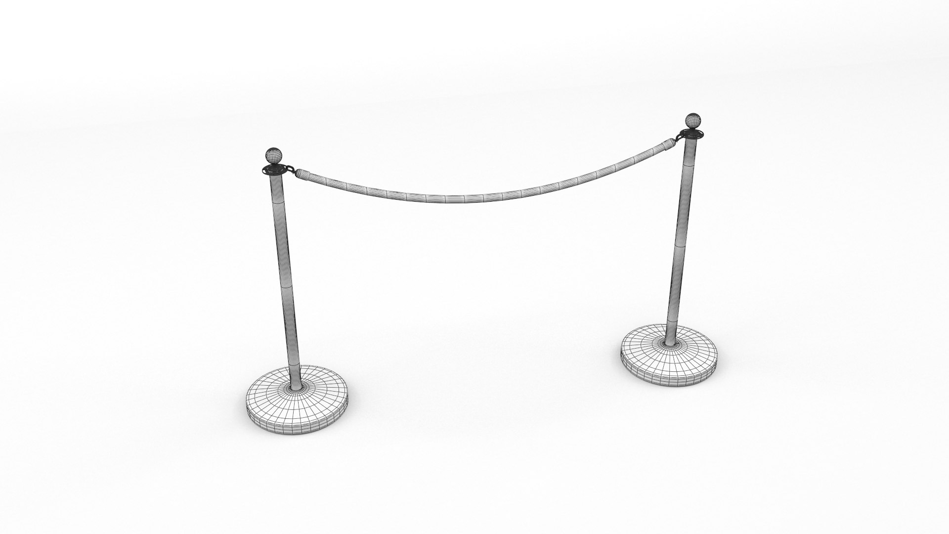 Velvet Rope Barrier 3D Model - TurboSquid 1459653