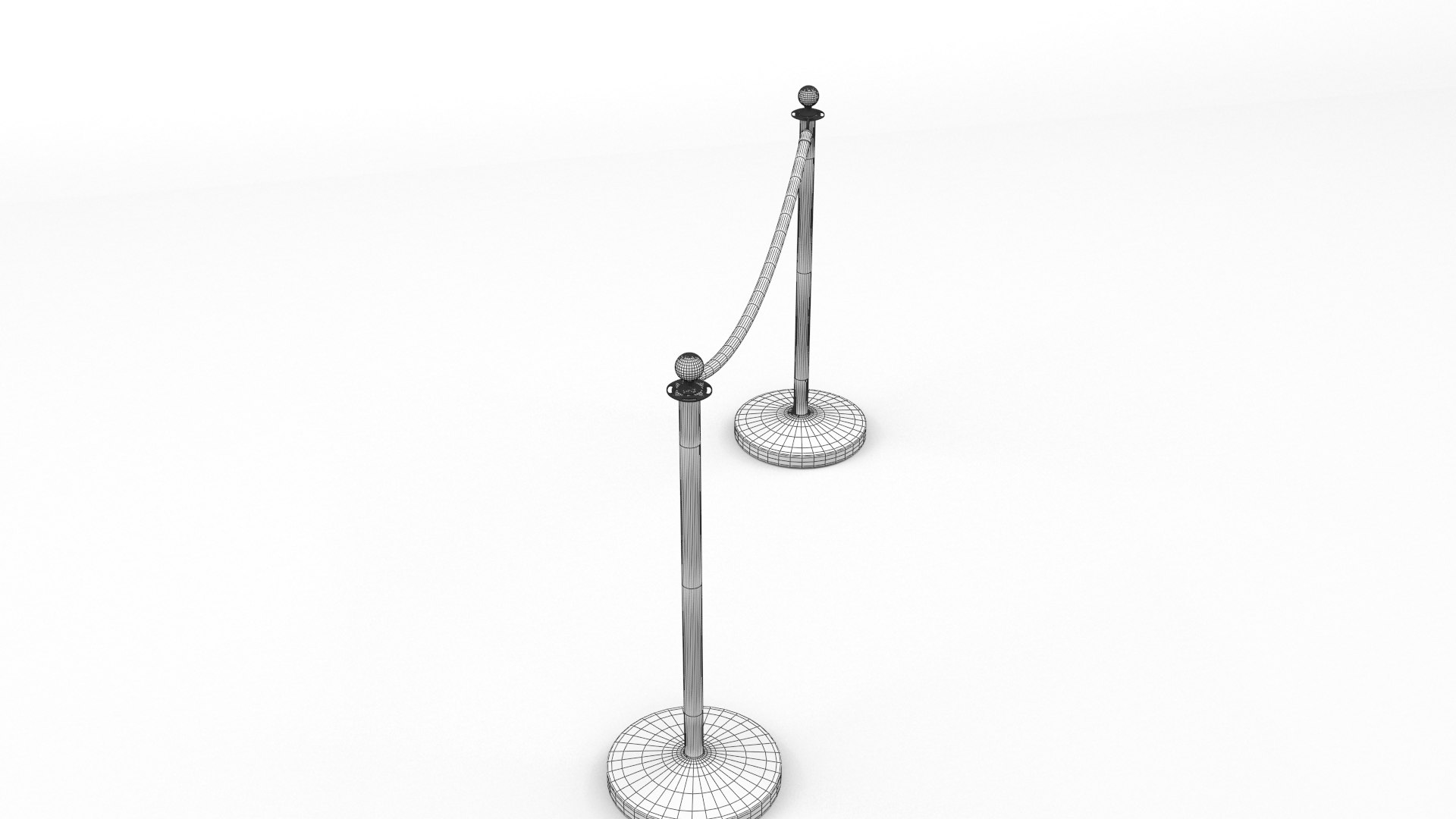 Velvet Rope Barrier 3D Model - TurboSquid 1459653