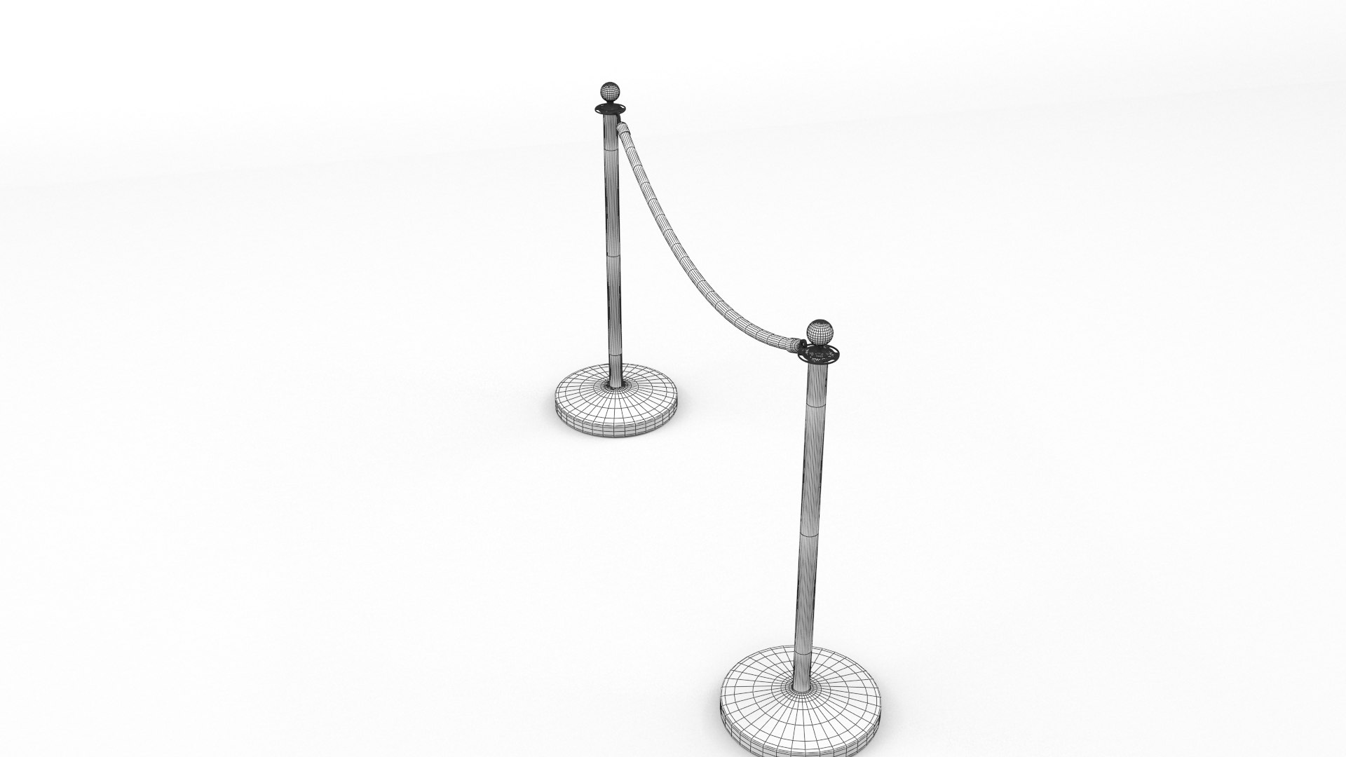Velvet Rope Barrier 3D Model - TurboSquid 1459653