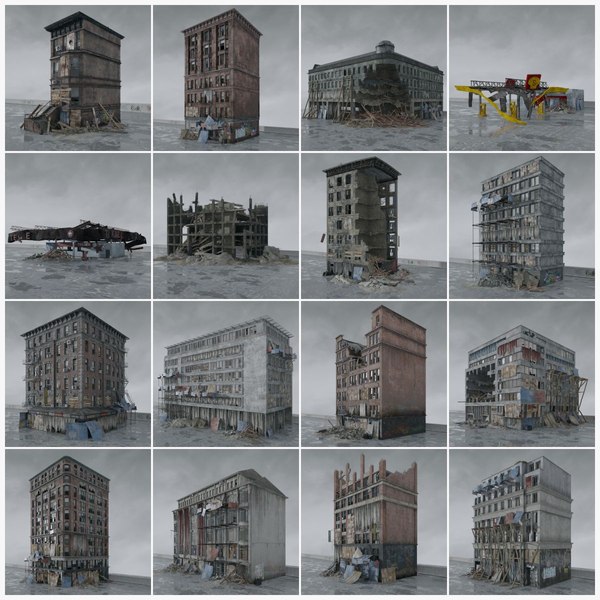 Destroyed Building Blender Models for Download | TurboSquid