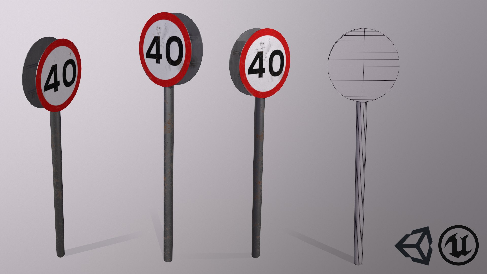 Speed sign 3D model - TurboSquid 1251518