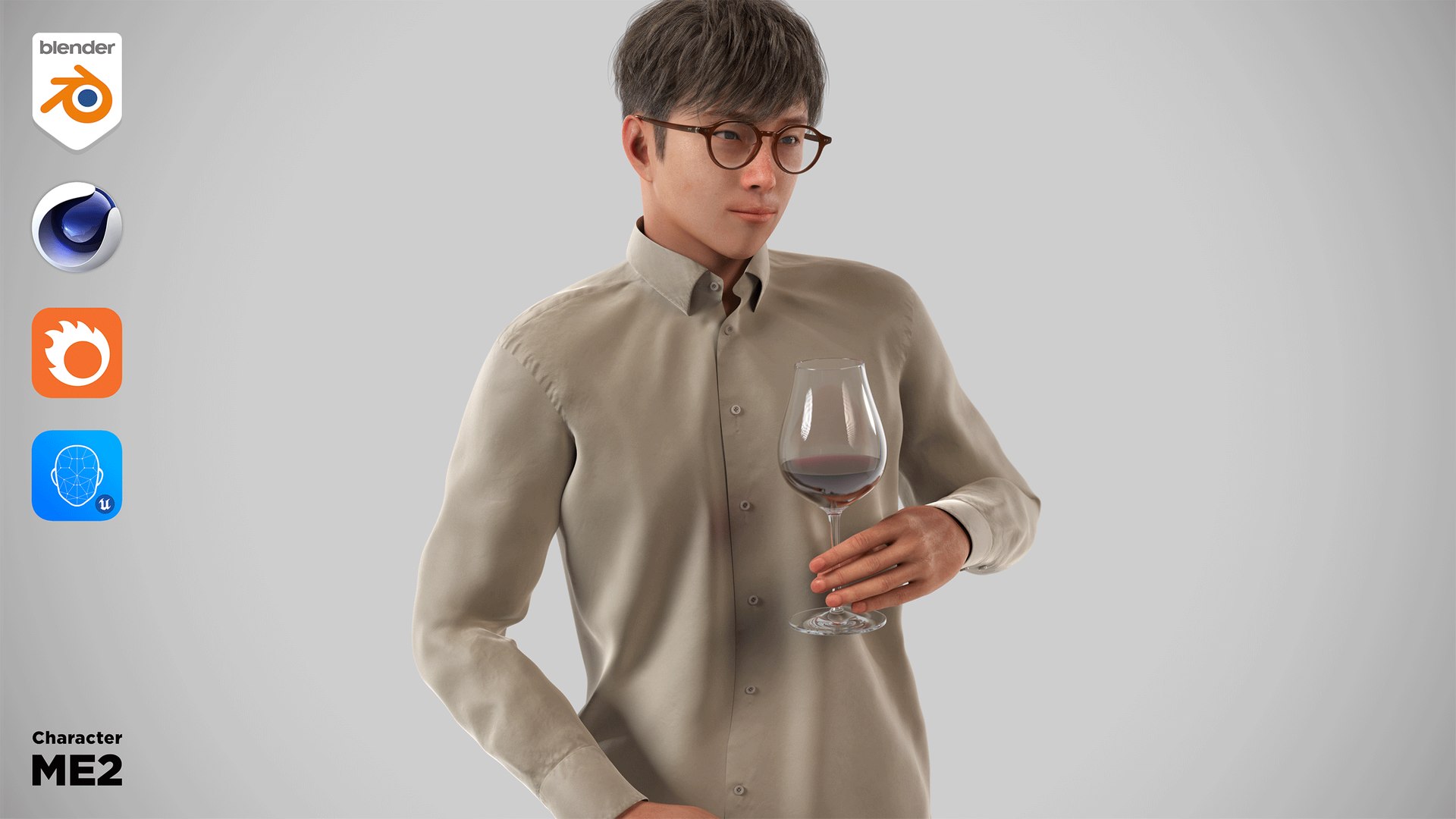 3D Rigged Modular Character - Asian Man 3D Model - ME2 - Blender UE5 C4D - TurboSquid 2288429