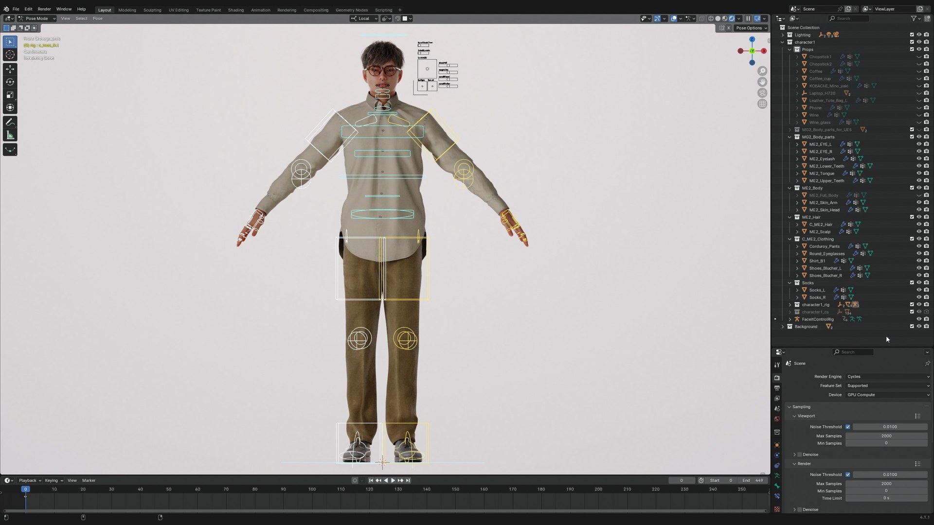 3D Rigged Modular Character - Asian Man 3D Model - ME2 - Blender UE5 ...