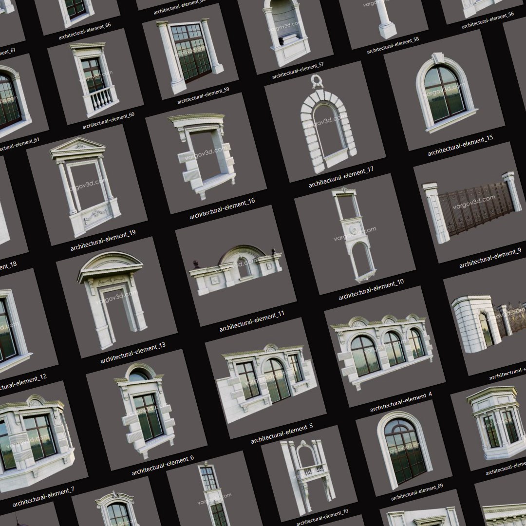 modelo 3d Exterior Elements Set - TurboSquid 2094737