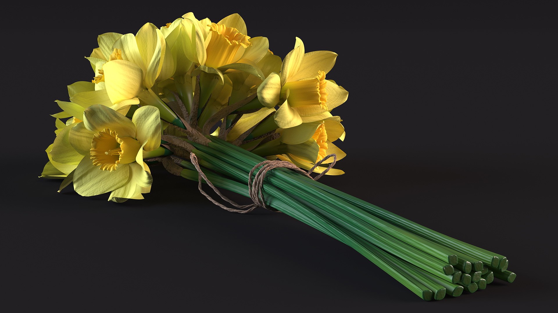 3D Daffodils Bouquet - TurboSquid 2092081