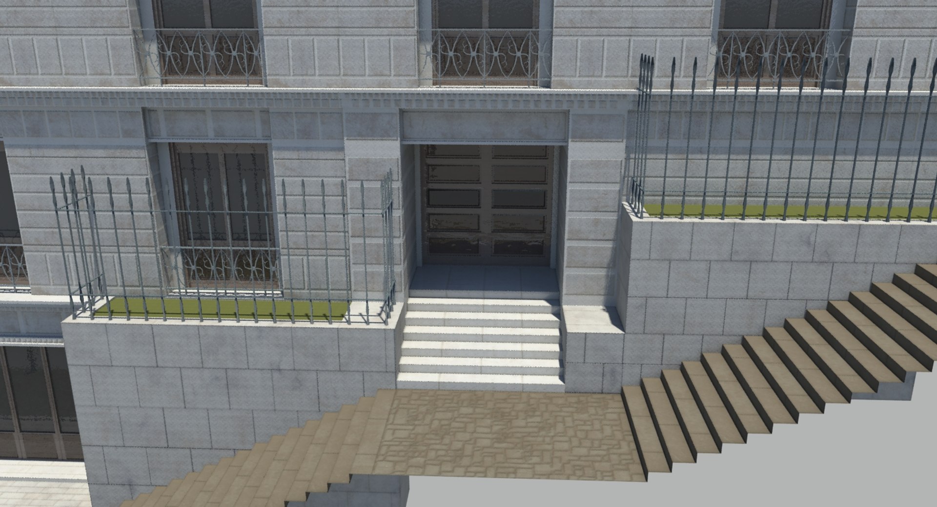 European Residential Building 3d Model