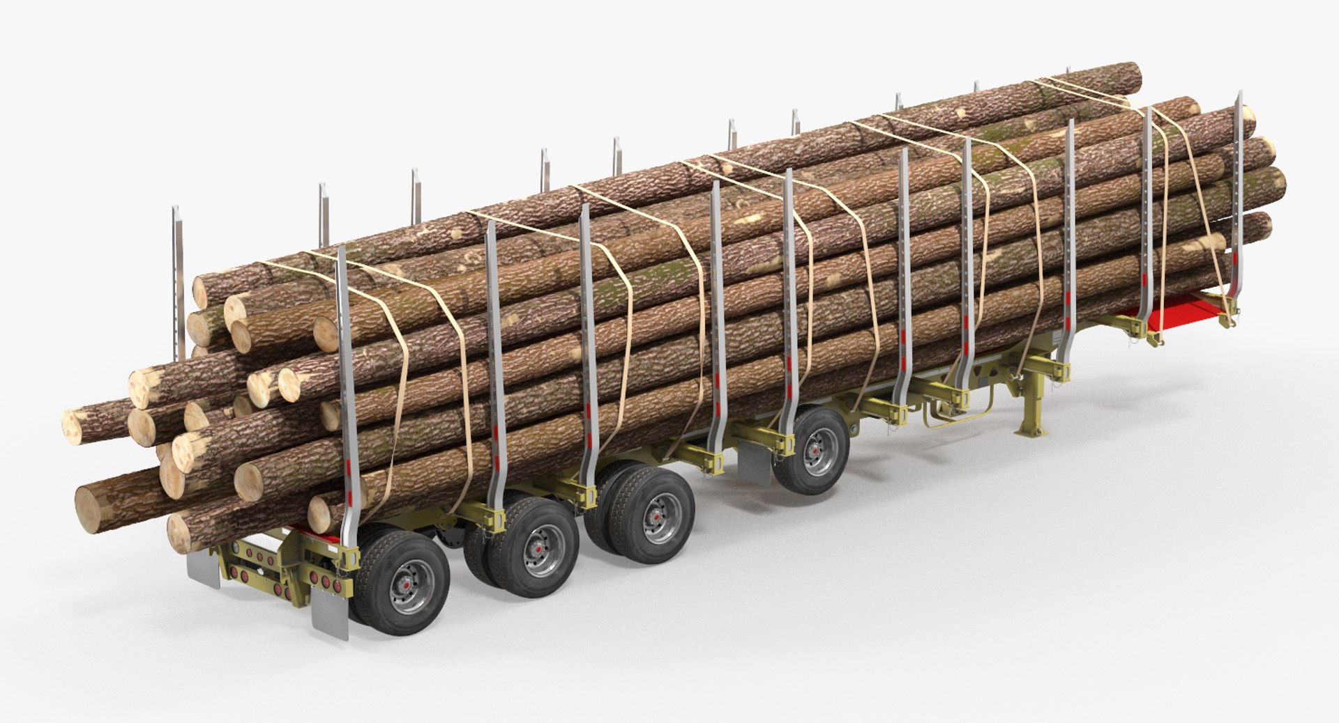Logging Trailer 3D Model - TurboSquid 1418834