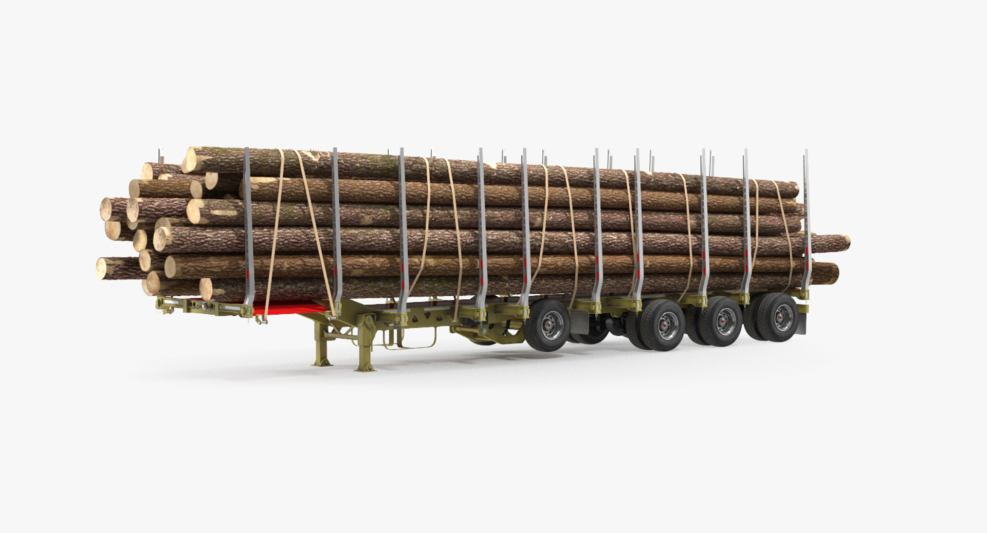 Logging Trailer 3D Model - TurboSquid 1418834
