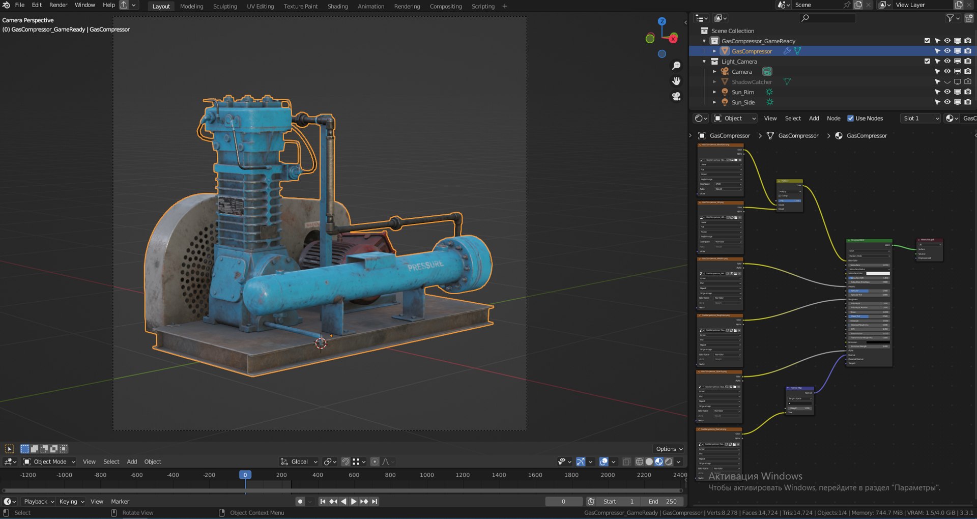 Gas Compressor GameReady LODs 3D - TurboSquid 2075223