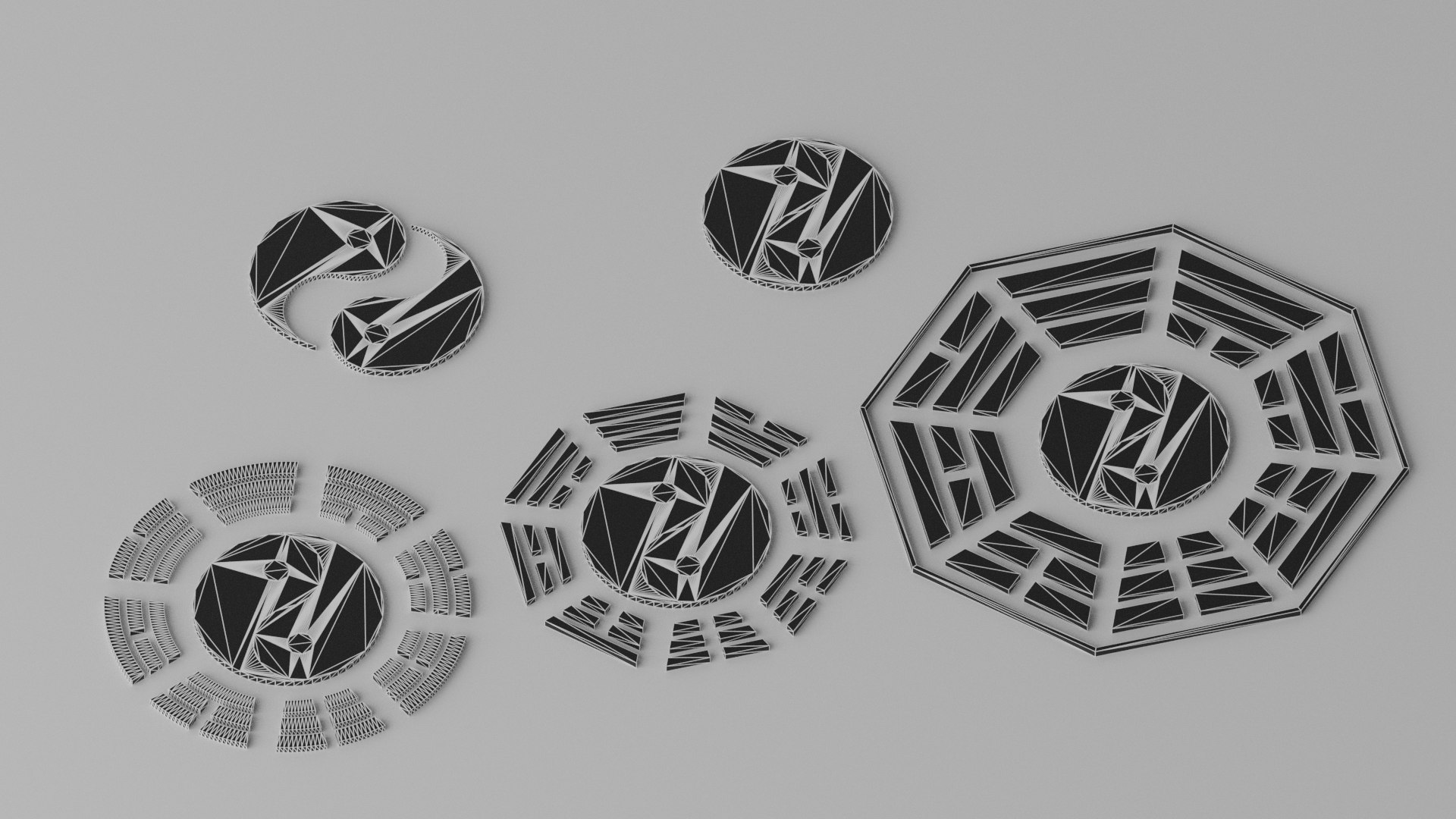 Tai Chi Yin Yang Bagua Tao 3D Model - TurboSquid 1963717