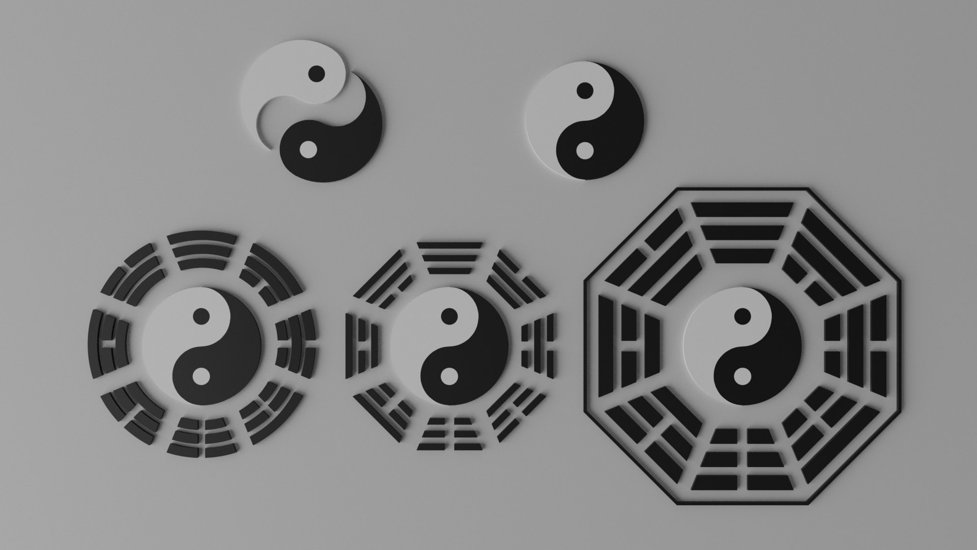 Tai Chi Yin Yang Bagua Tao 3D Model - TurboSquid 1963717