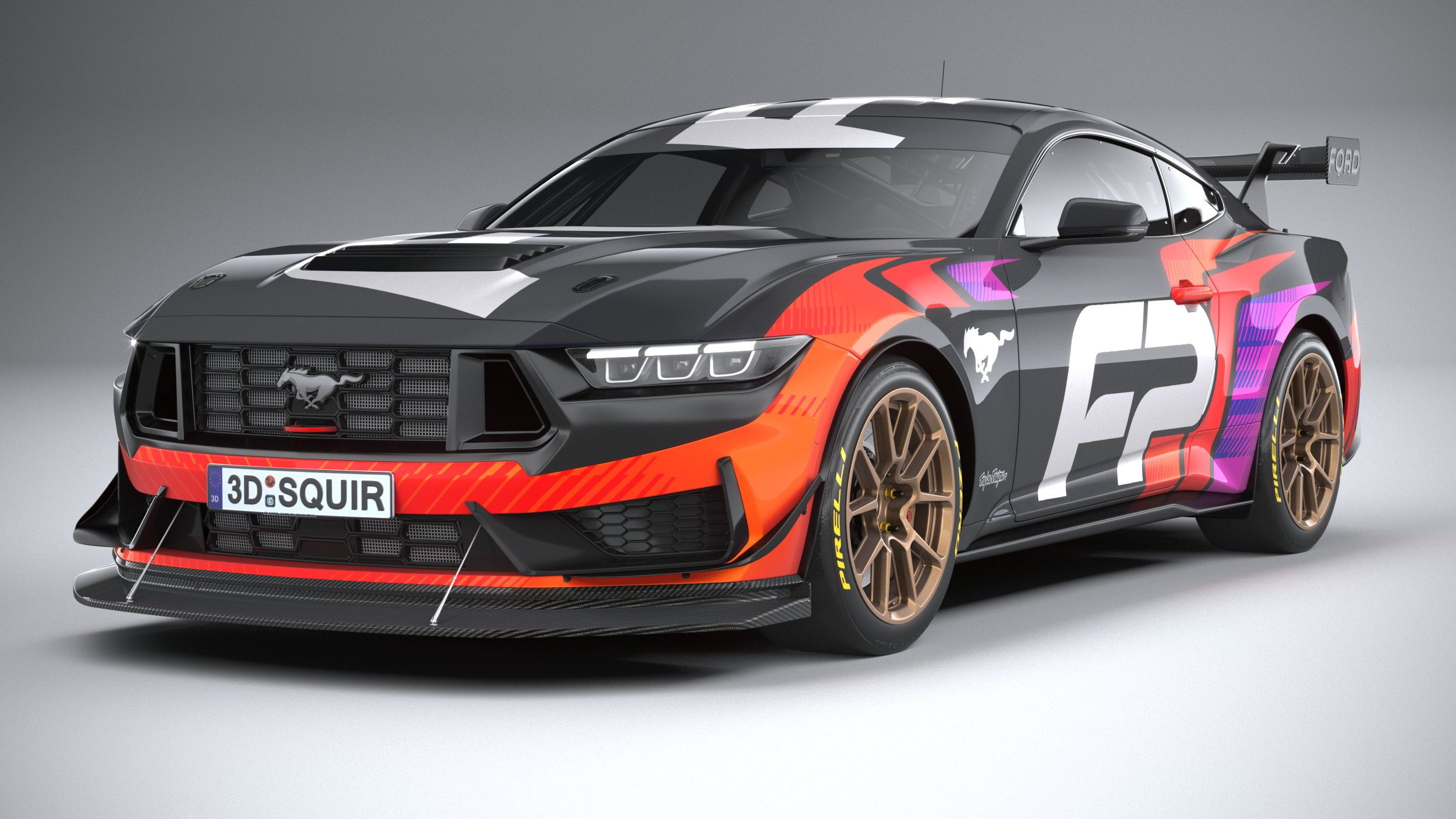 Ford Mustang GT4 Rennwagen 2024 3D-Modell - TurboSquid 2108635