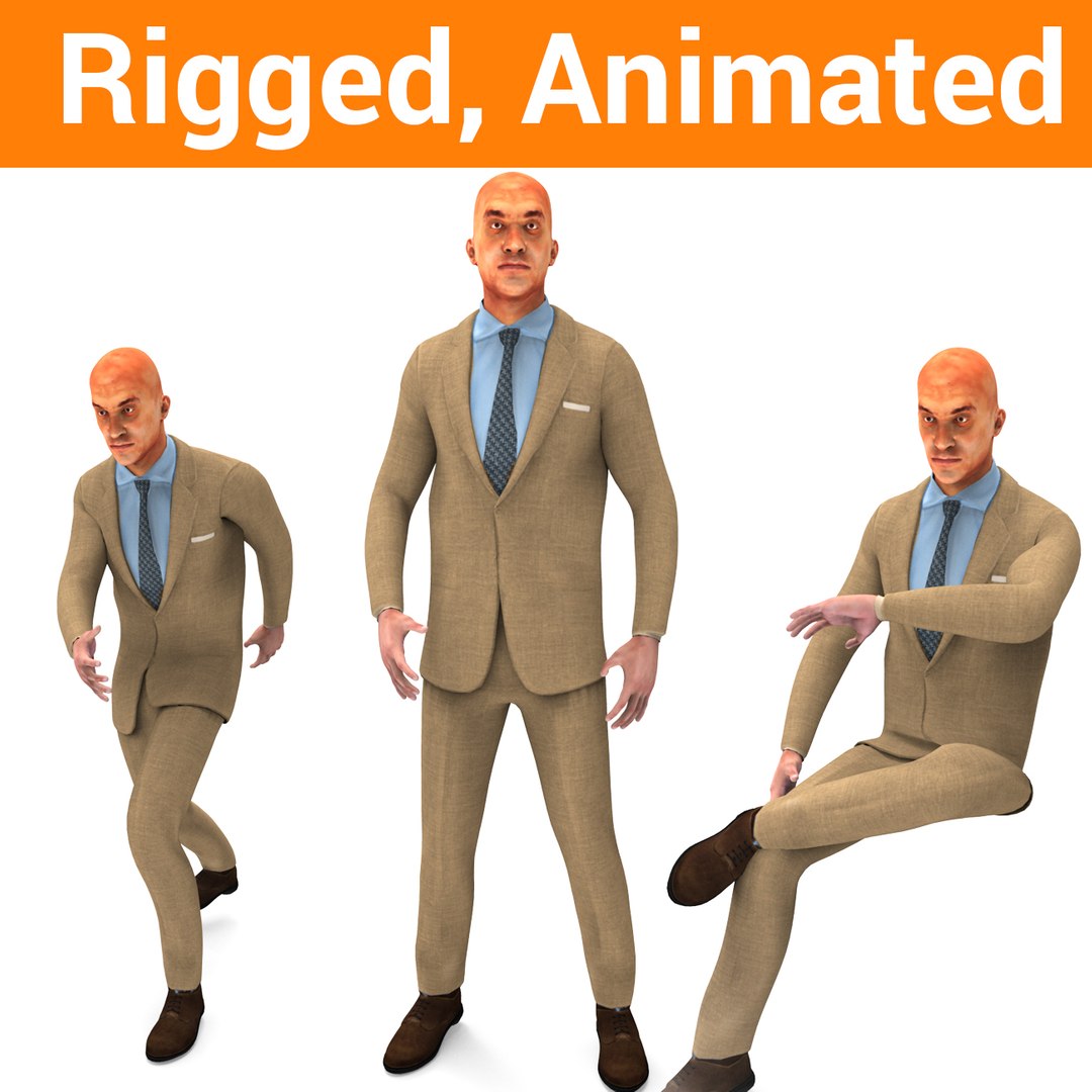 3D Man Rigged Character Animation Model - TurboSquid 1207629