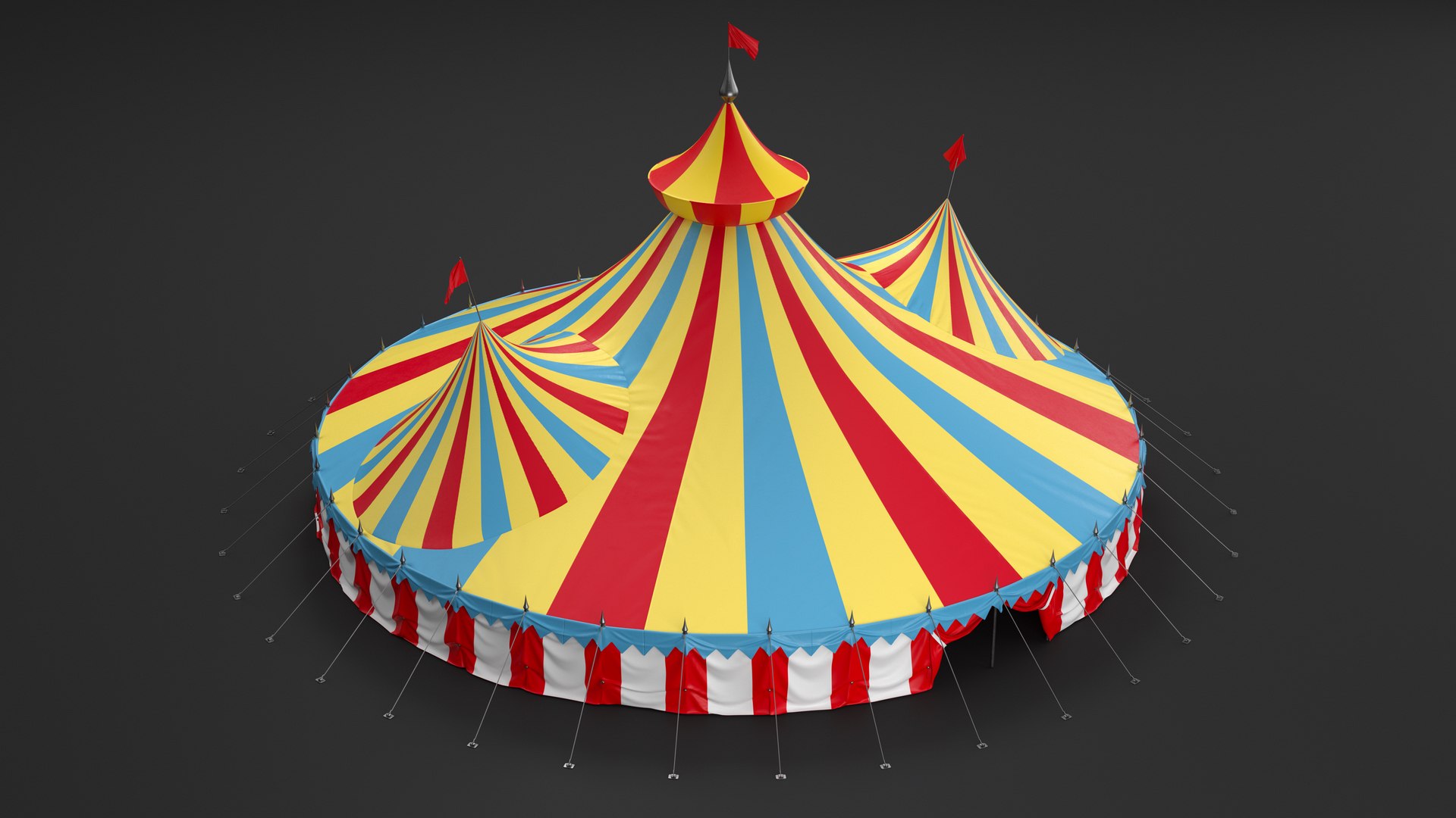 3D Round Circus Tent Multicolored - TurboSquid 2250252