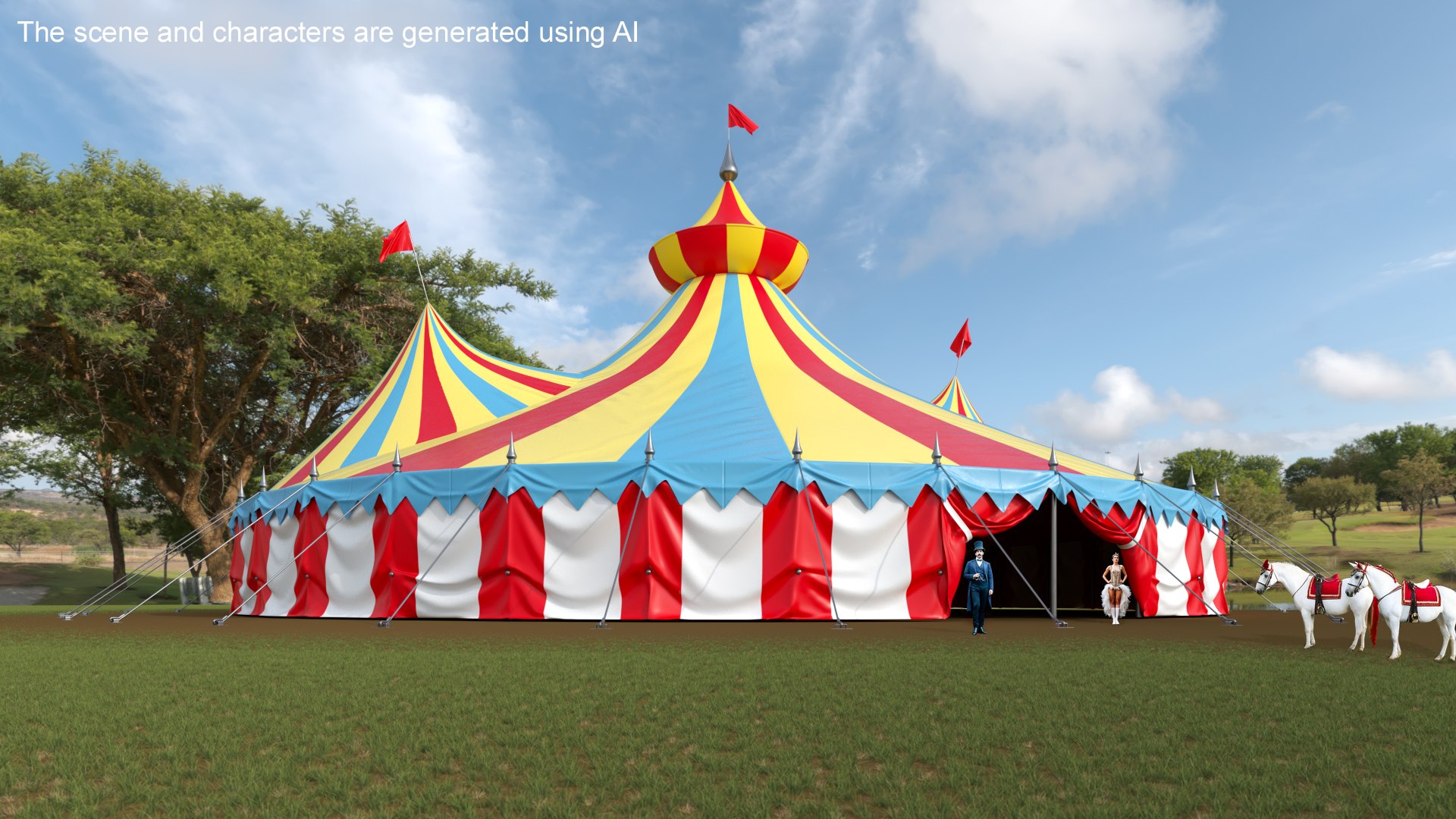 3D Round Circus Tent Multicolored - TurboSquid 2250252