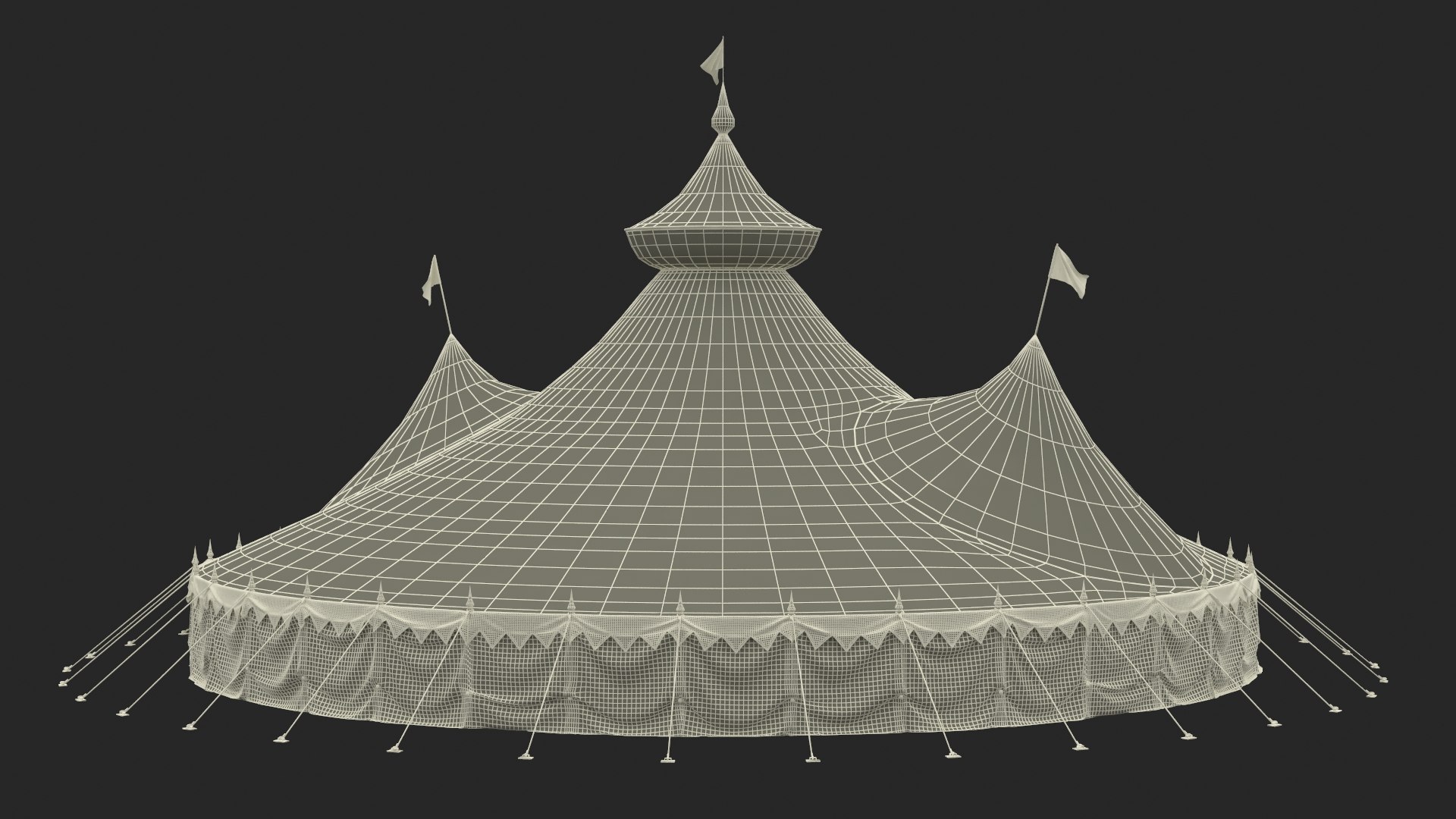 3D Round Circus Tent Multicolored - TurboSquid 2250252