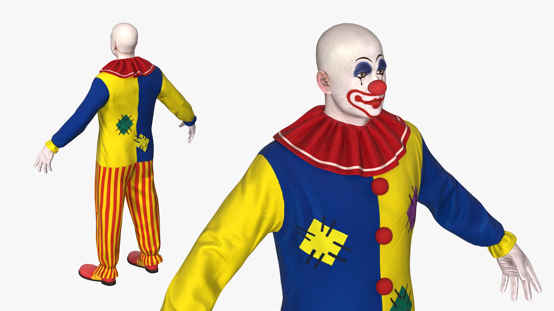3D bald clown rigged model - TurboSquid 1602453