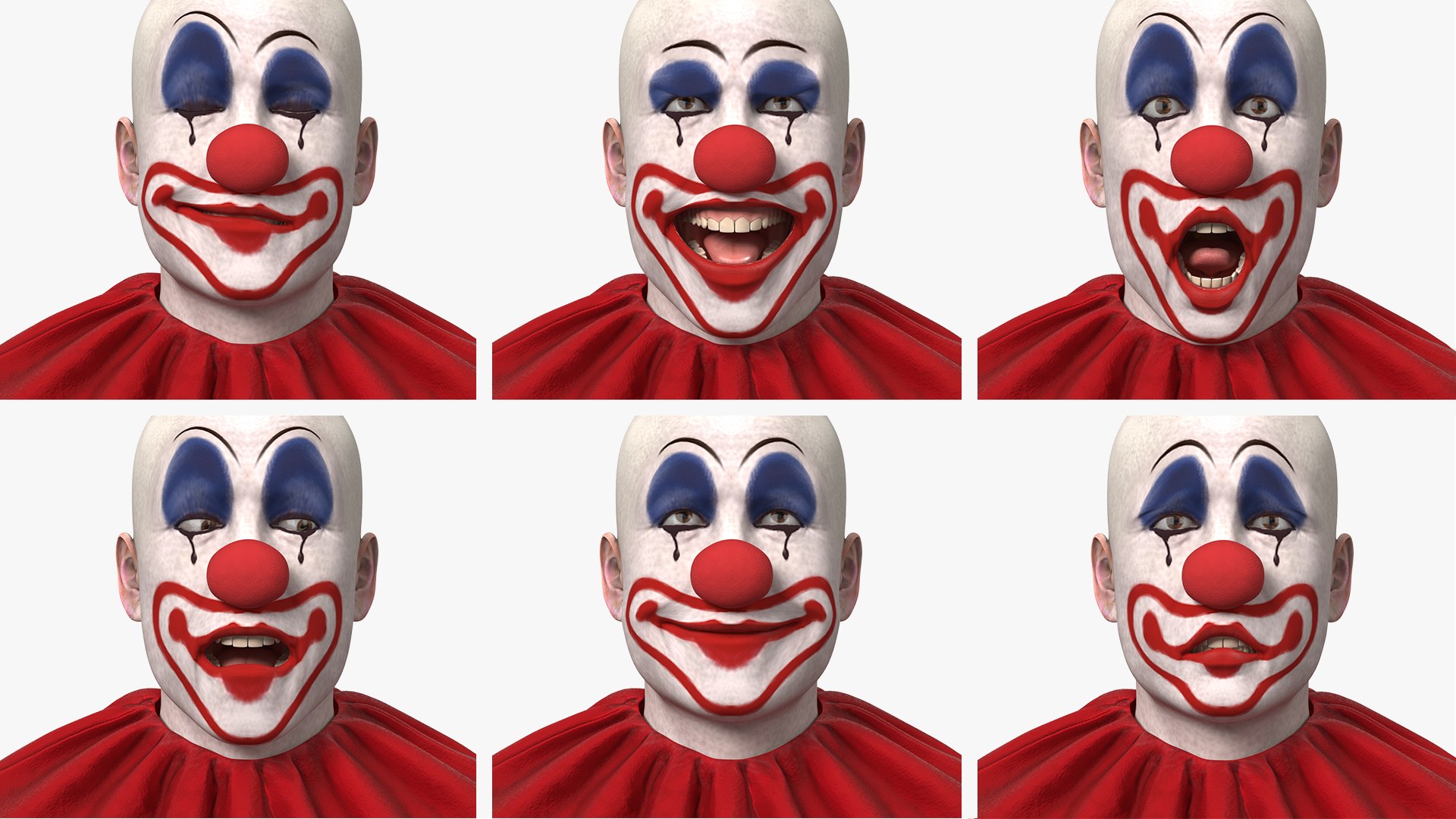 3D bald clown rigged model - TurboSquid 1602453