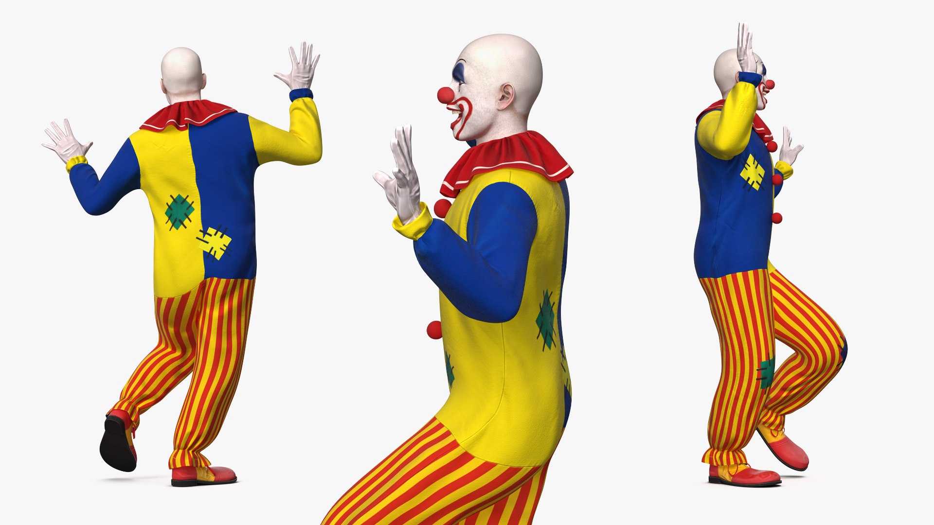 3D Bald Clown Rigged Model - TurboSquid 1602453