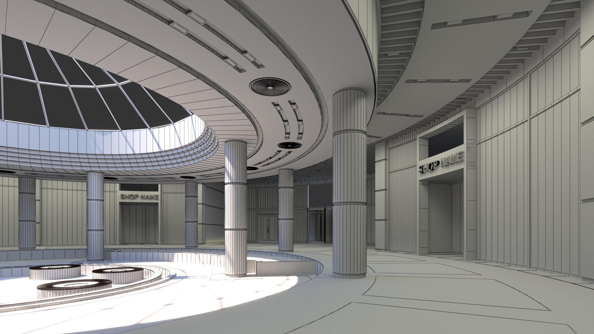 Mall Interior 3D Model - TurboSquid 2188997