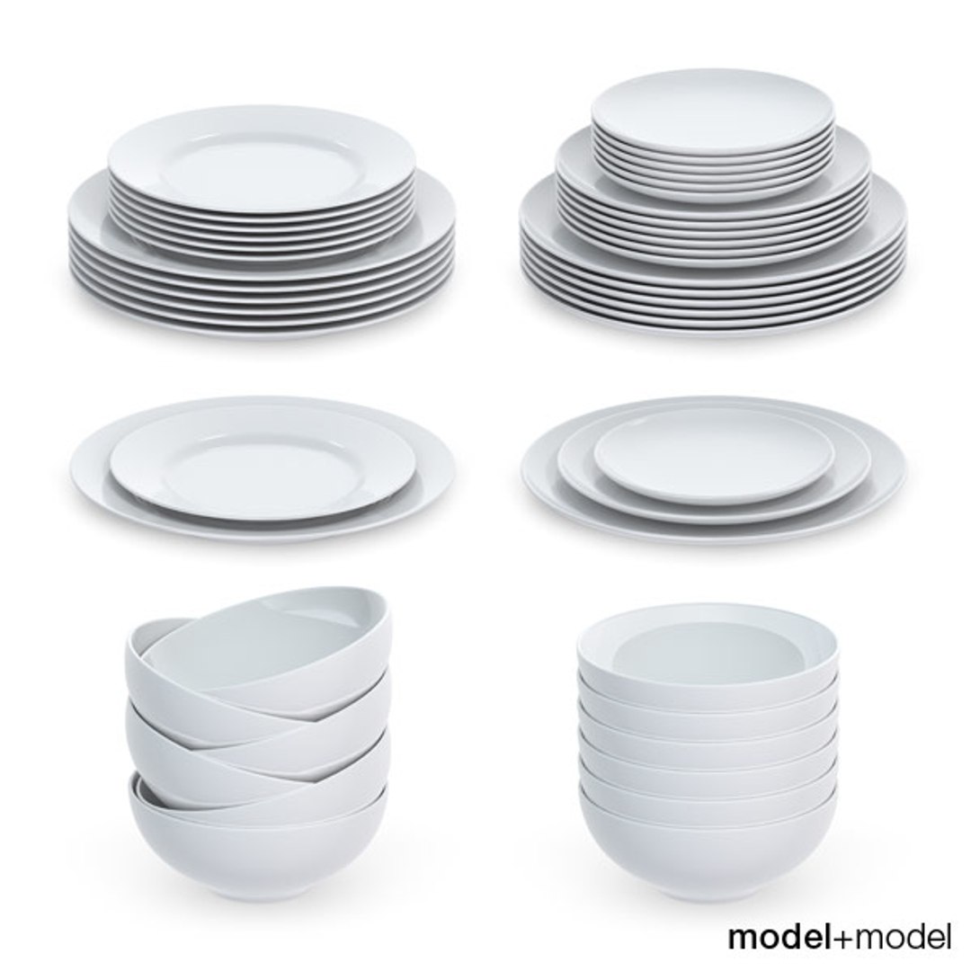 3d Plates Sets Model