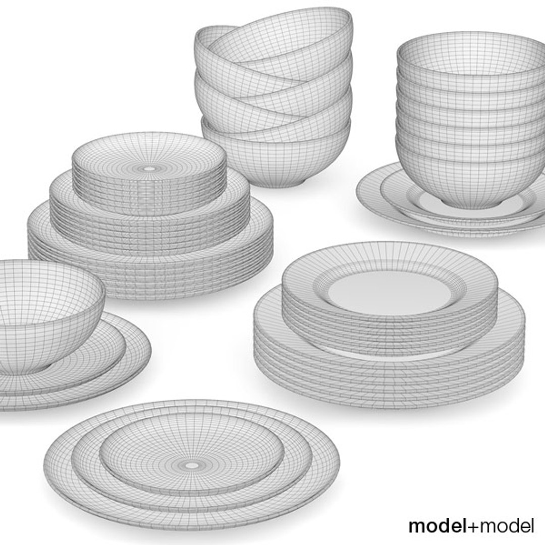 3d Plates Sets Model