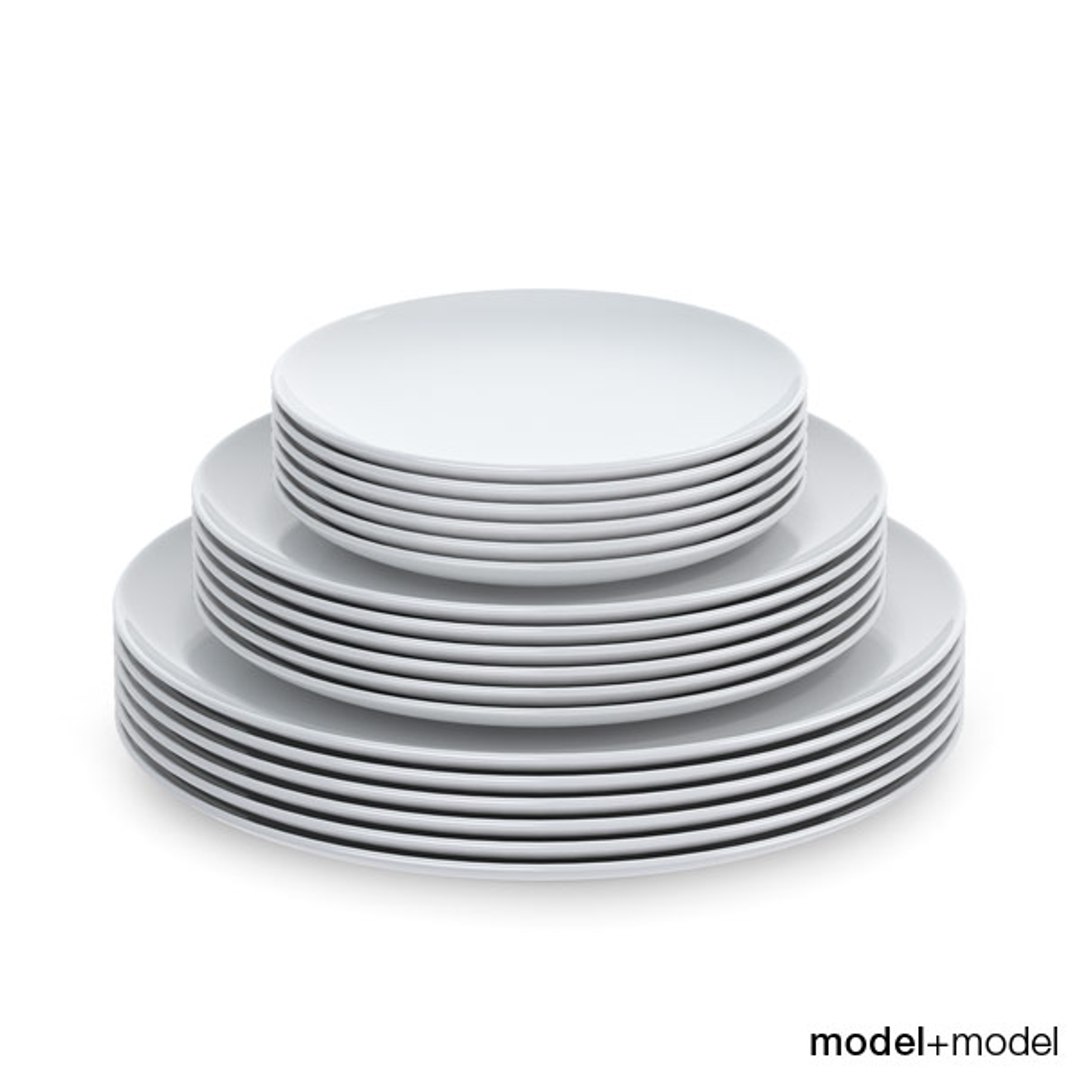 3d Plates Sets Model