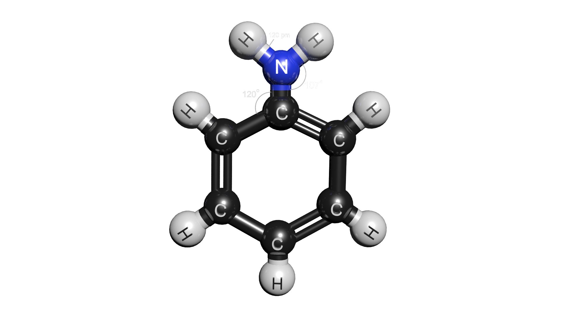 3D C6h5nh2 Molecule Aniline - TurboSquid 1422230