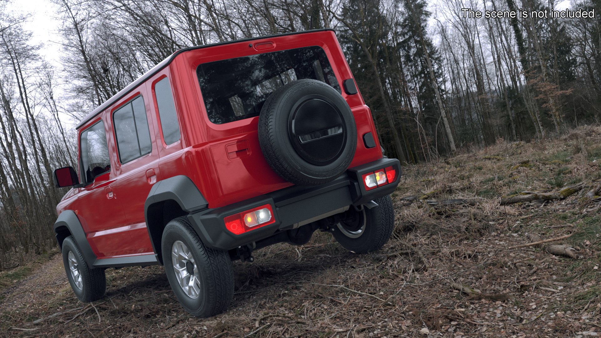 3D Model Modern All Wheel Drive Red SUV Simplified - TurboSquid 2389385