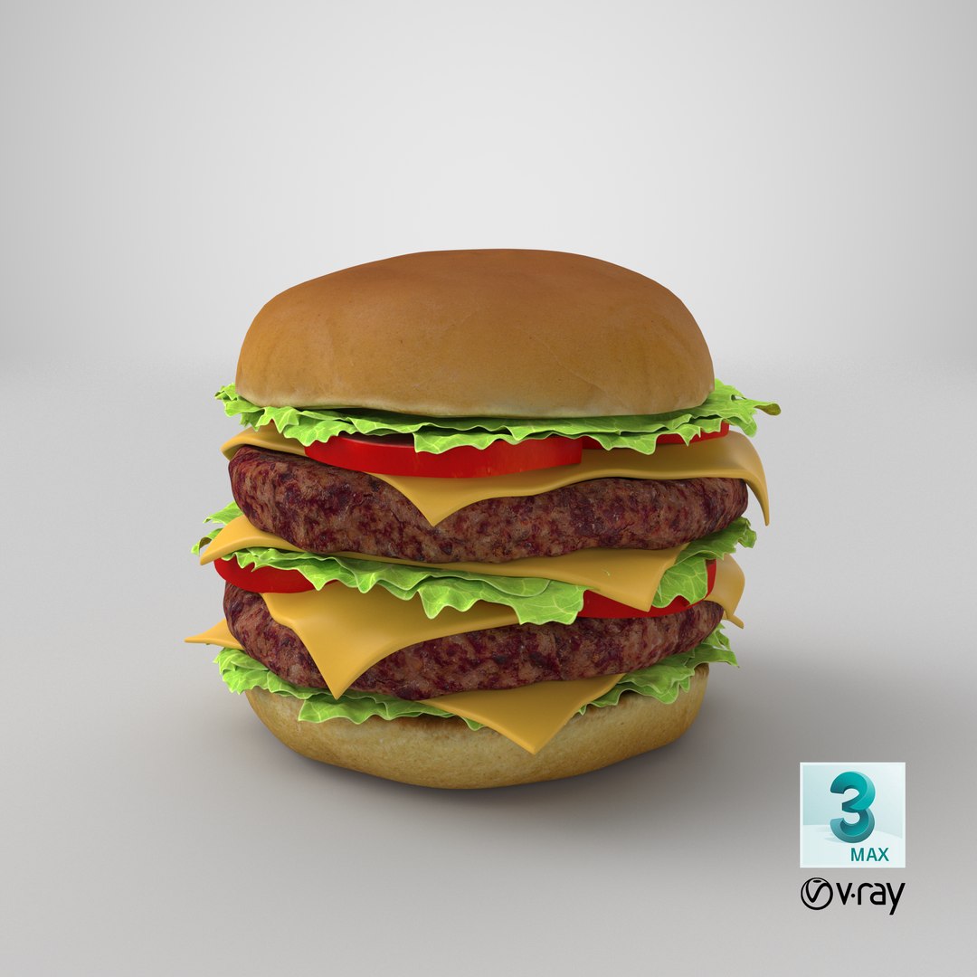 Double burger 3D model - TurboSquid 1163803