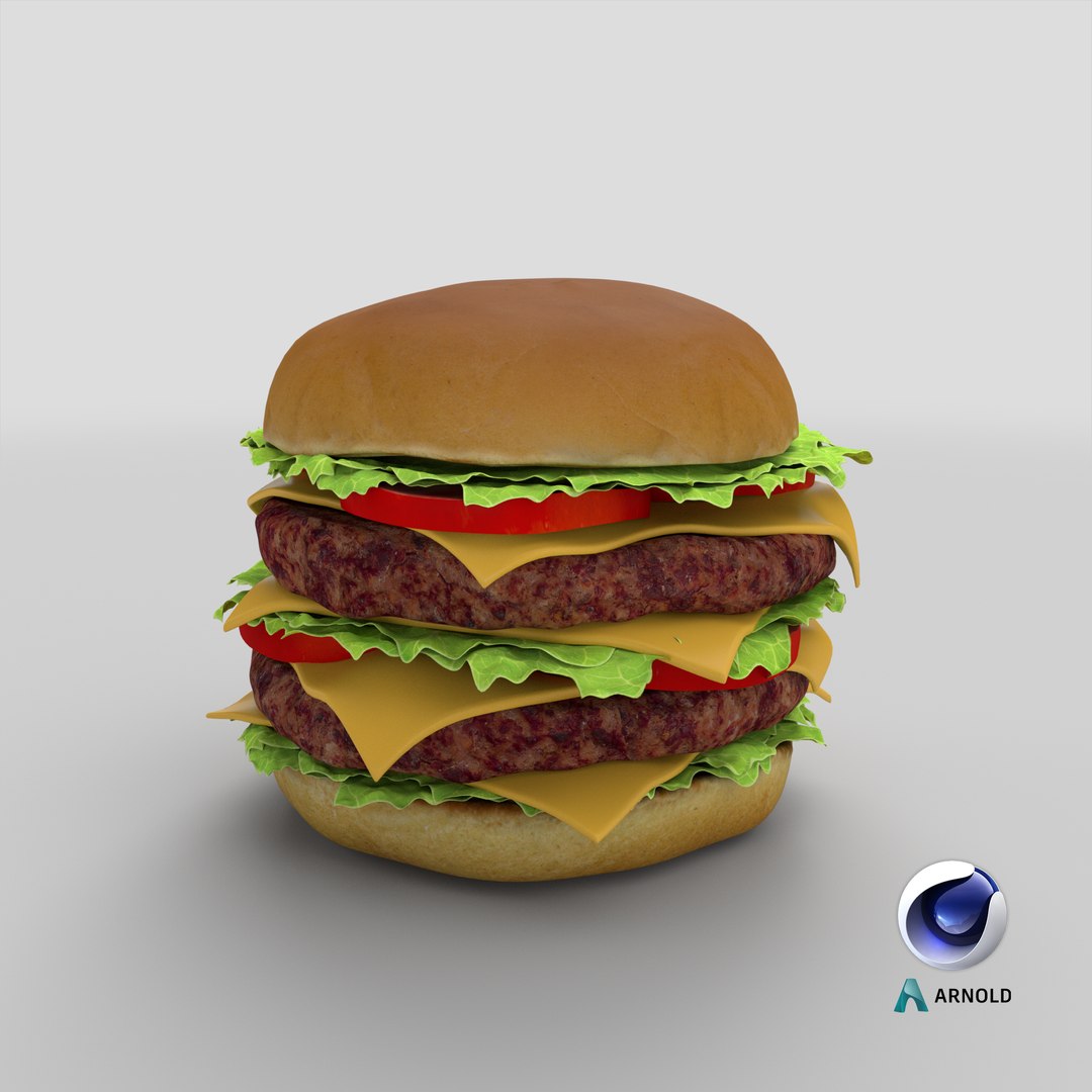 Double burger 3D model - TurboSquid 1163803