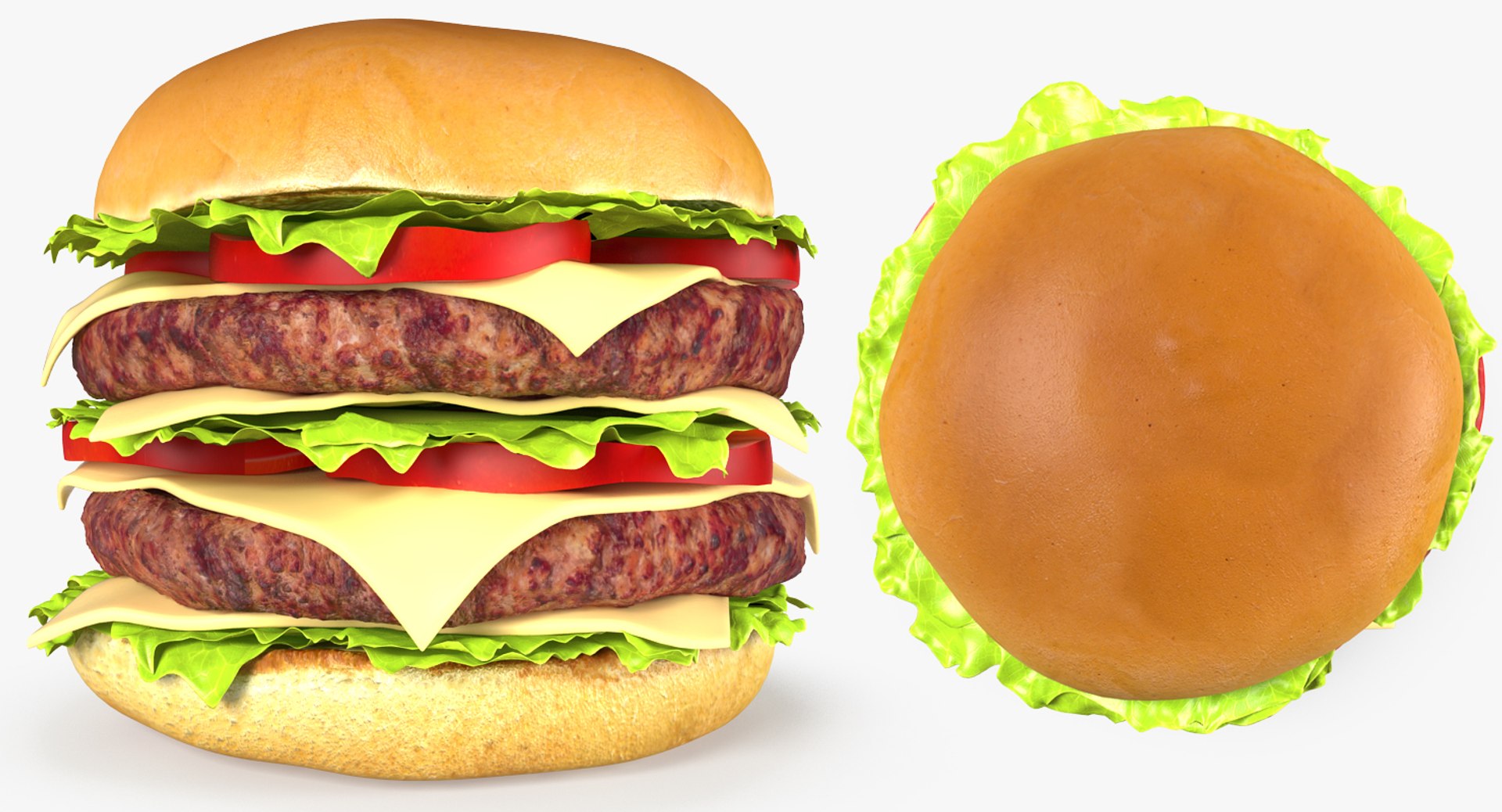 Double Burger 3D Model - TurboSquid 1163803