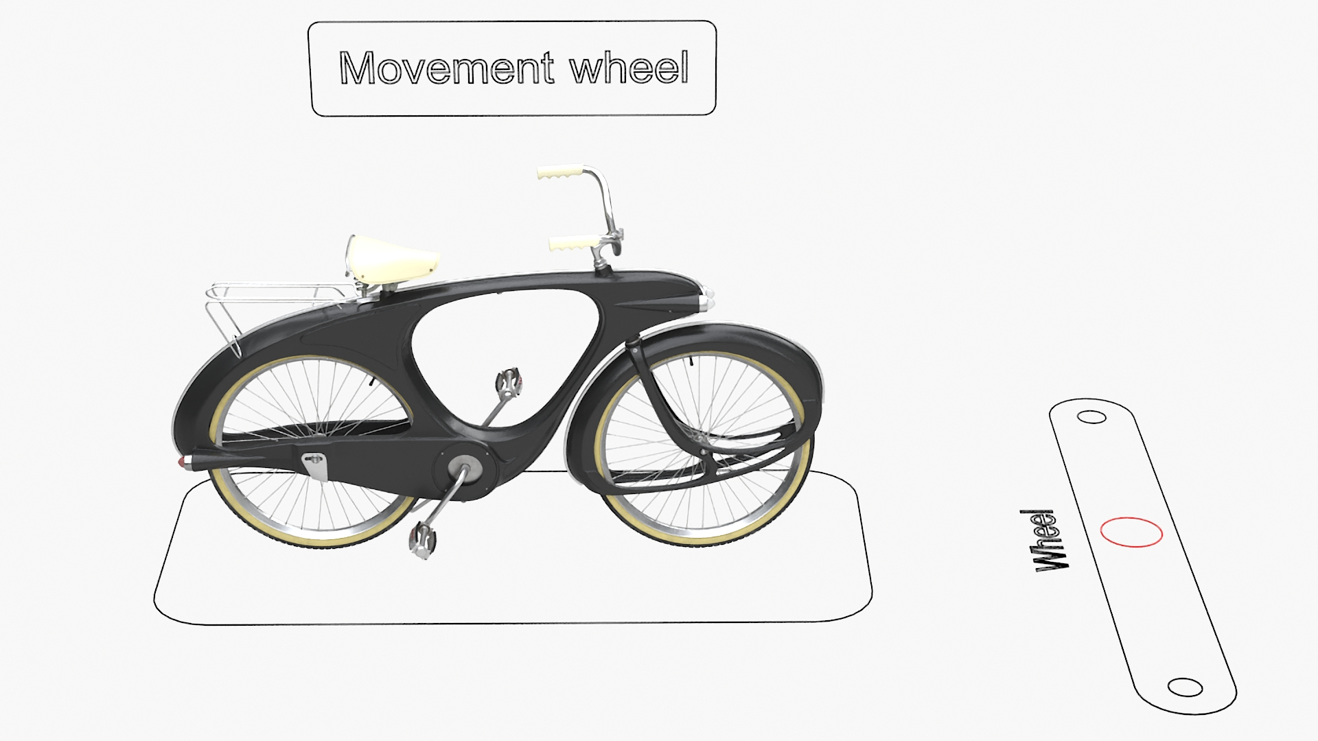 3D Vintage Futuristic Bike With Streamlined Frame Black Rigged ...