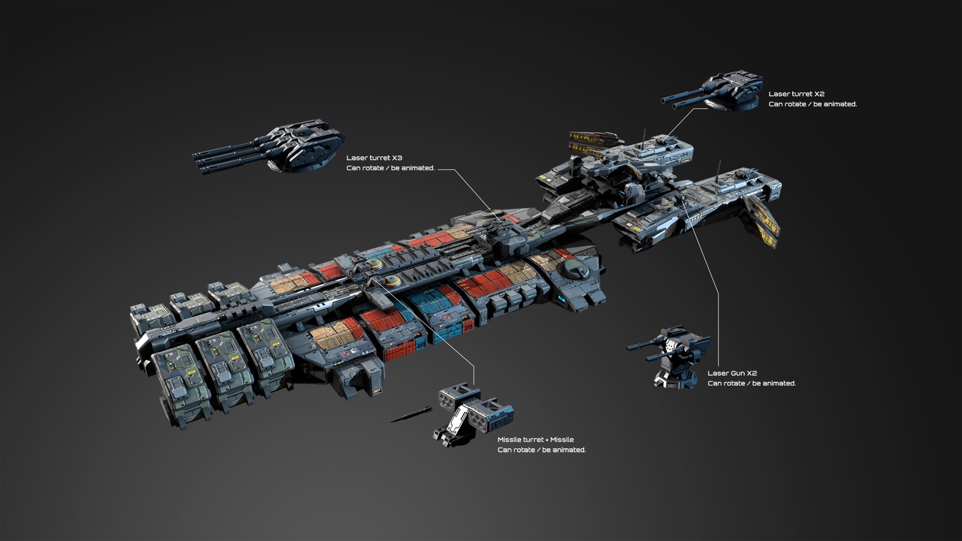 G5 CARGOSHIP Spacecraft 3D Model - TurboSquid 1900380