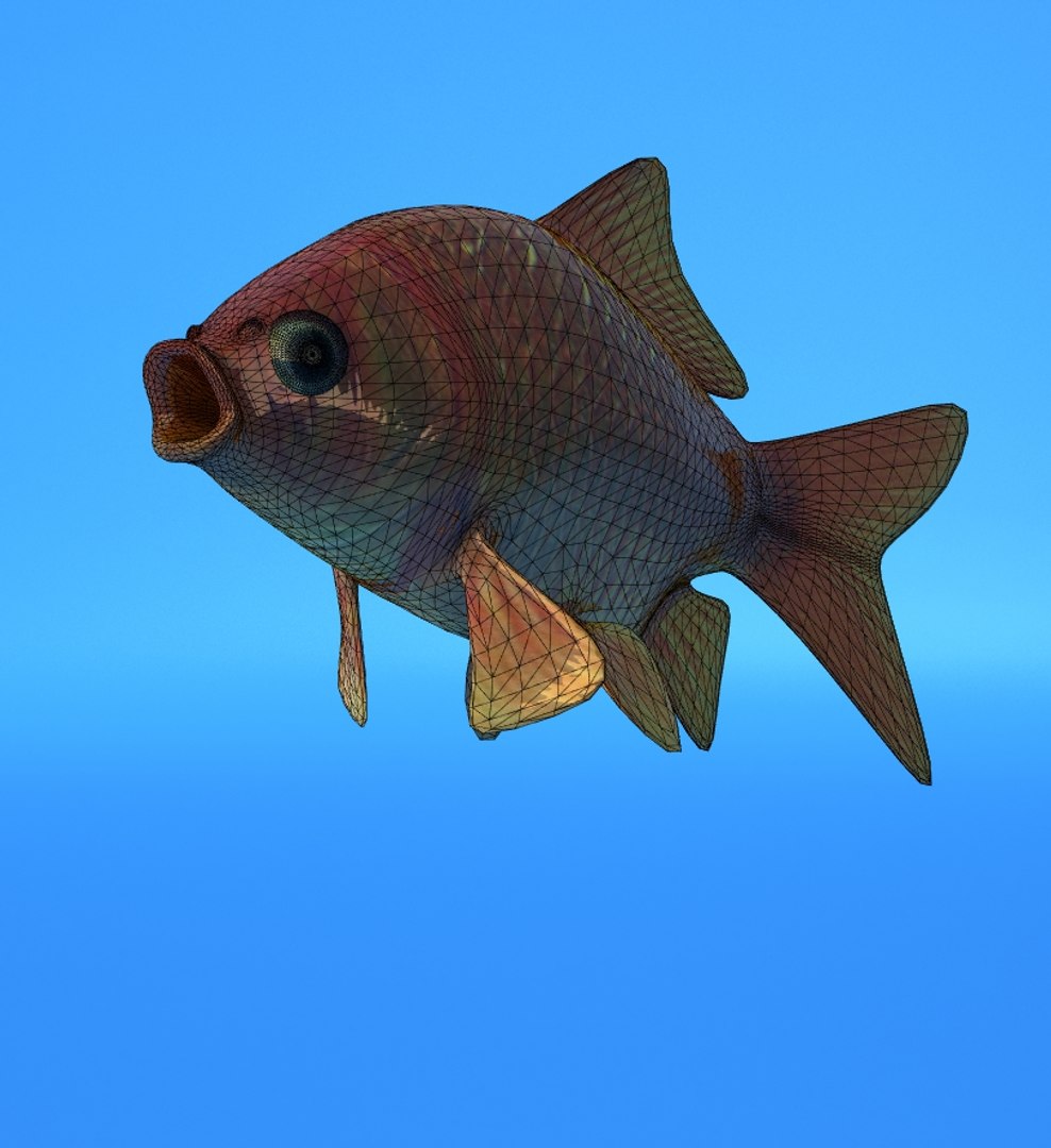 gold fish goldfish 3d model