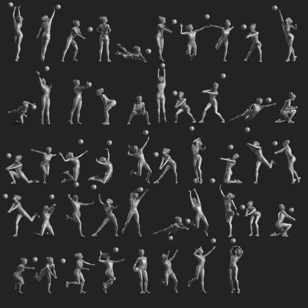 3D model volleyball Woman 48 figure Set 01 - TurboSquid 2141670