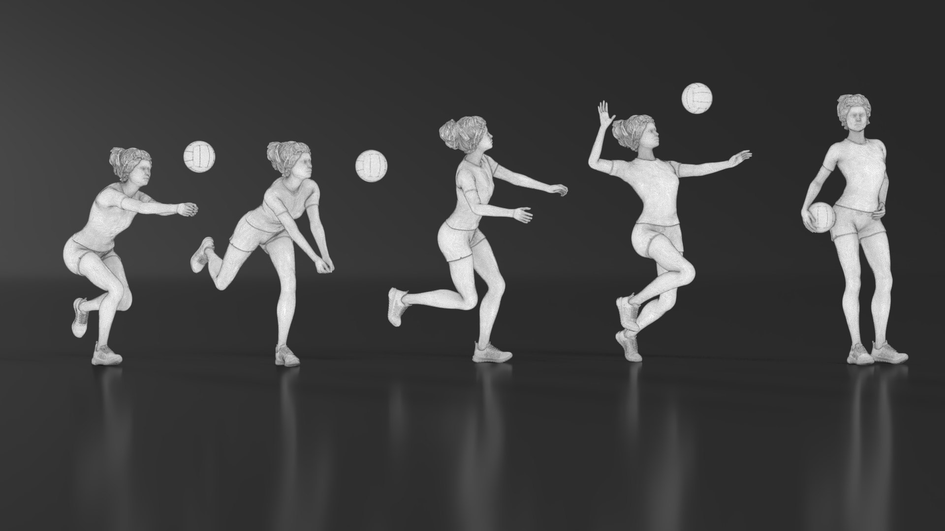 3D model volleyball Woman 48 figure Set 01 - TurboSquid 2141670