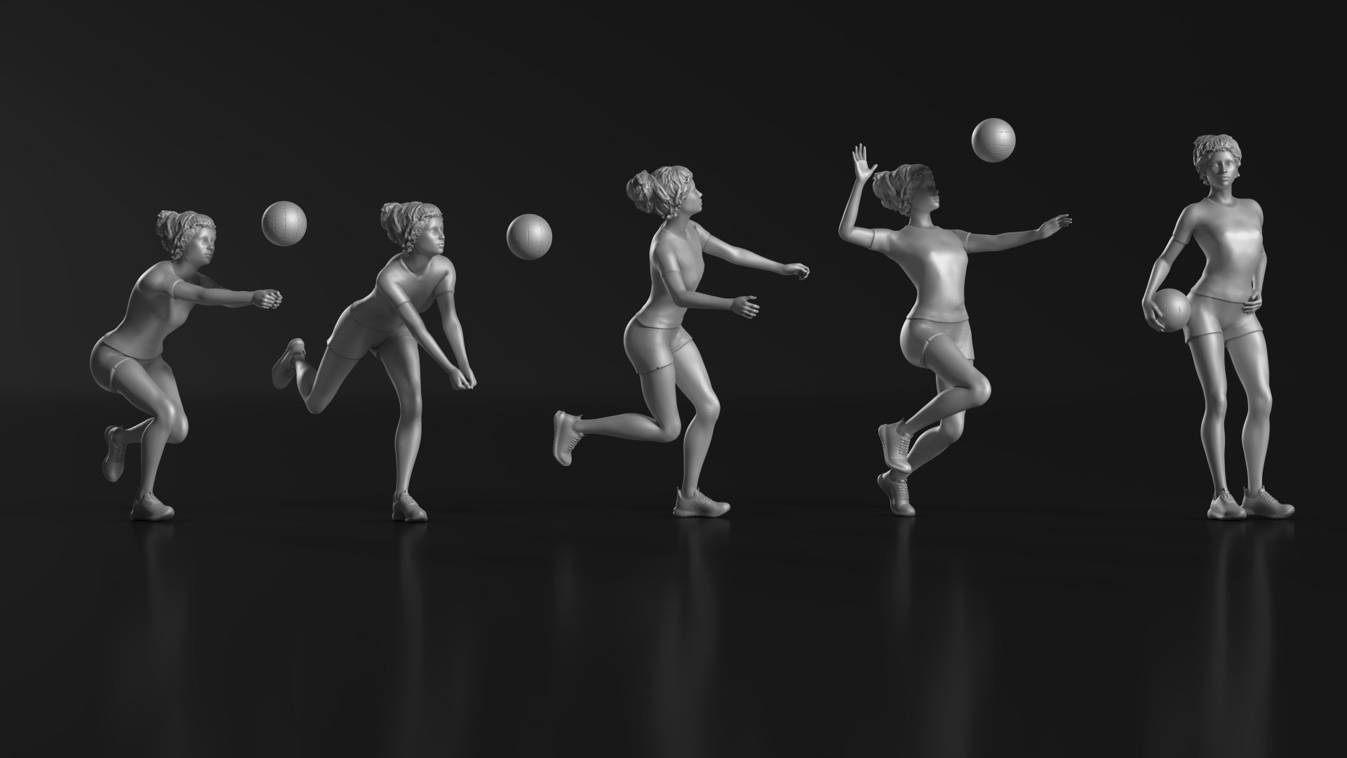 3D Model Volleyball Woman 48 Figure Set 01 - TurboSquid 2141670