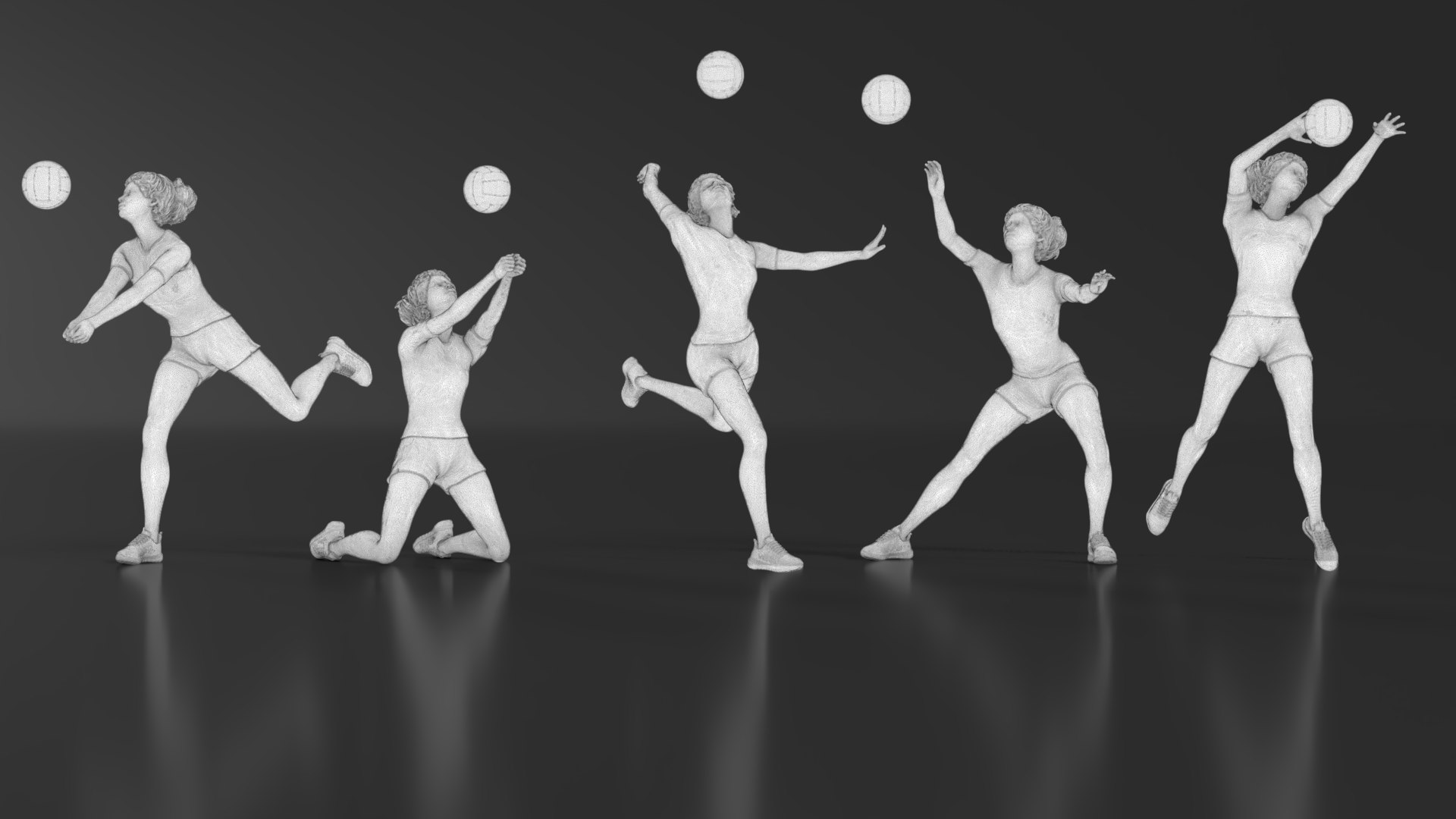 3D model volleyball Woman 48 figure Set 01 - TurboSquid 2141670